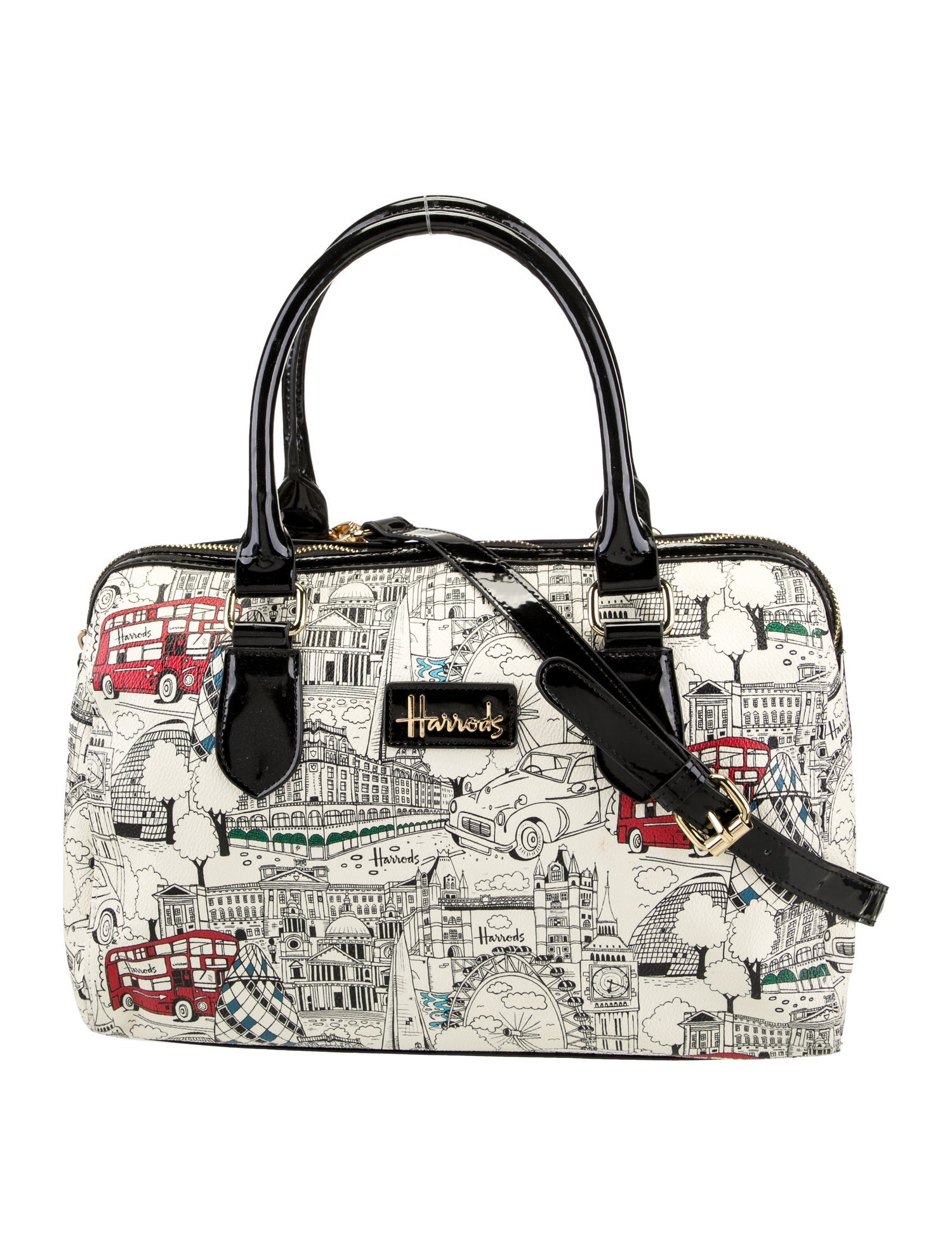 Harrods of London Leather Top Handle Bag - White Handle Bags, Handbags ...