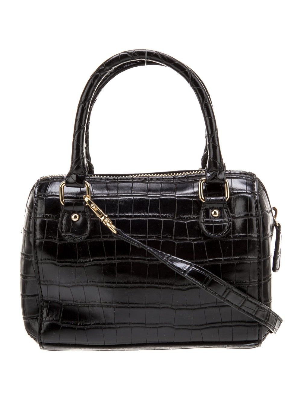 Harrods of London Embossed Leather Shoulder Bag - Black Mini Bags ...