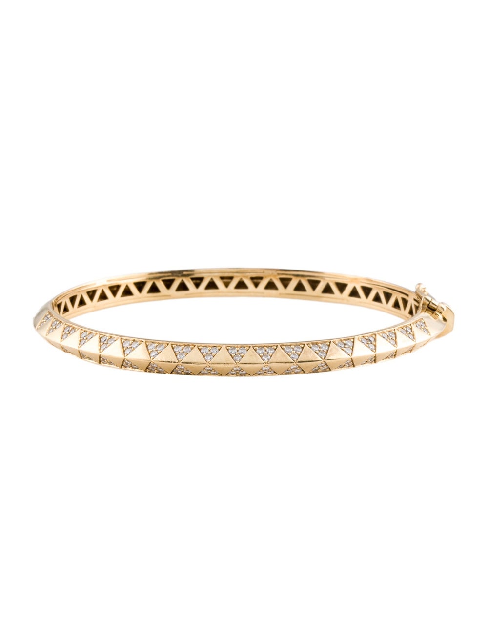 Harwell Godfrey 18K Diamond Knife Edge Diamond Bangle - 18K Yellow Gold Bangle, Bracelets ...
