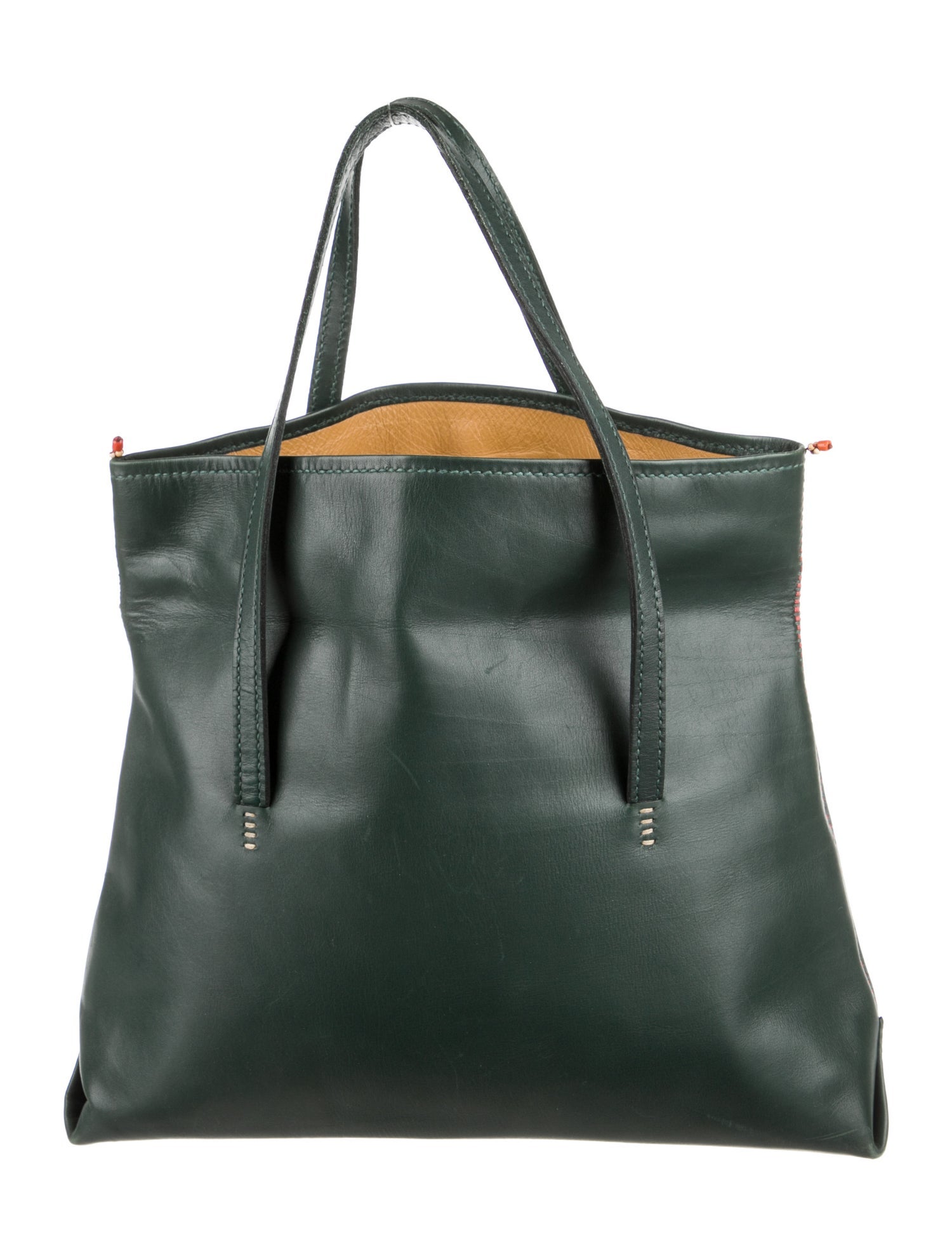 Henry Cuir Distressed Leather Shoulder Bag - Green Shoulder Bags ...