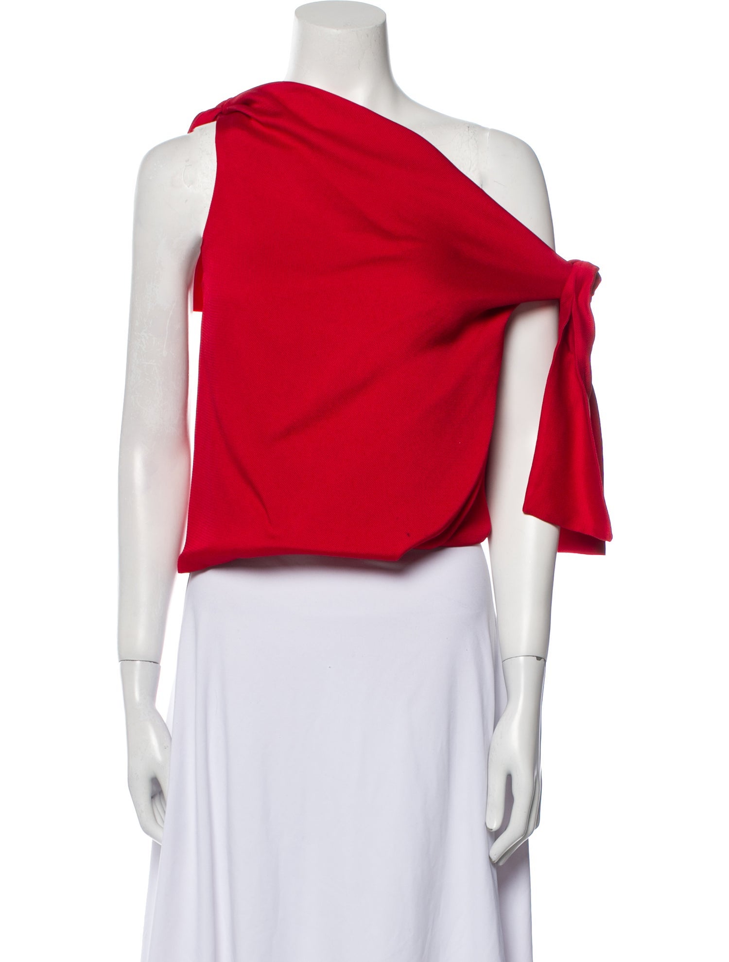 Hellessy Asymmetrical Short Sleeve Crop Top - Red Tops, Clothing ...