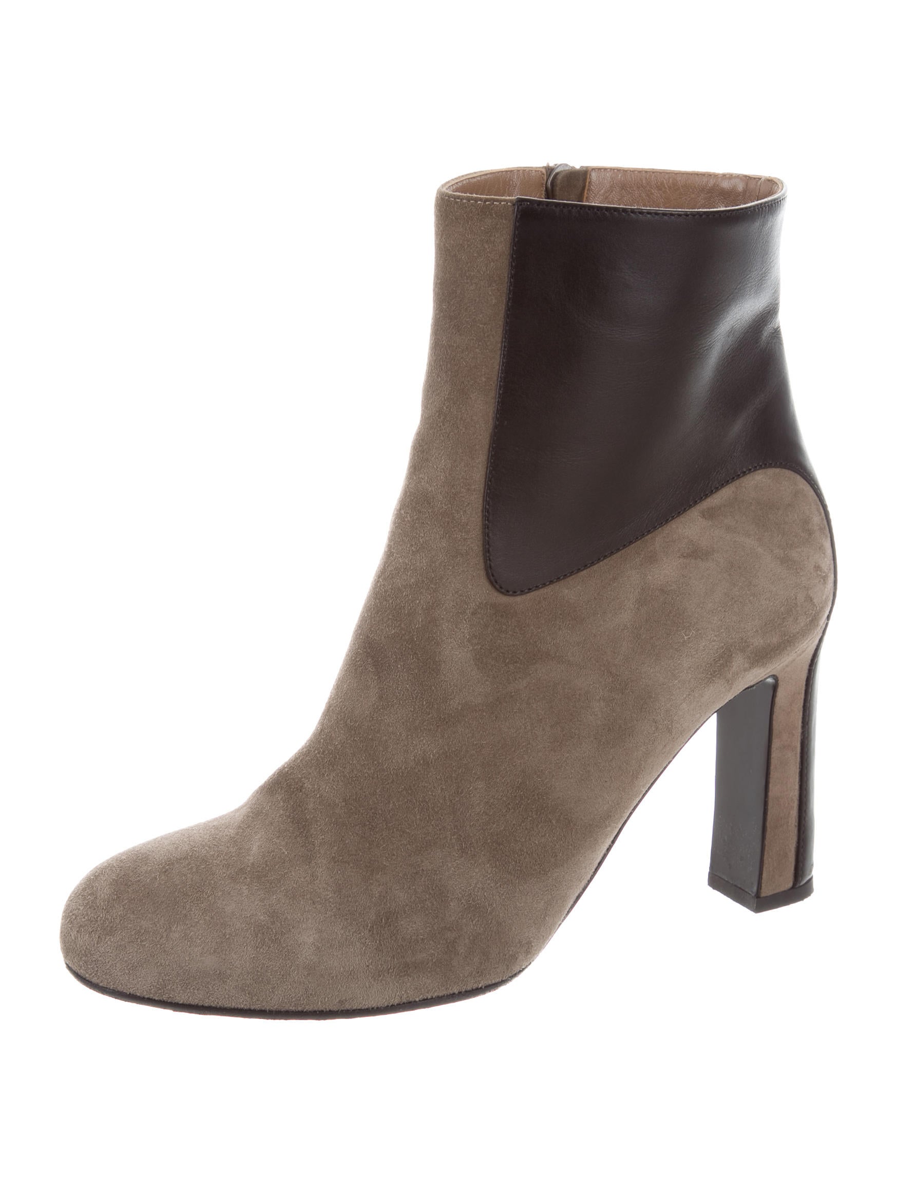 Hermès Suede Round-Toe Ankle Boots - Black Boots, Shoes - HER100808 ...