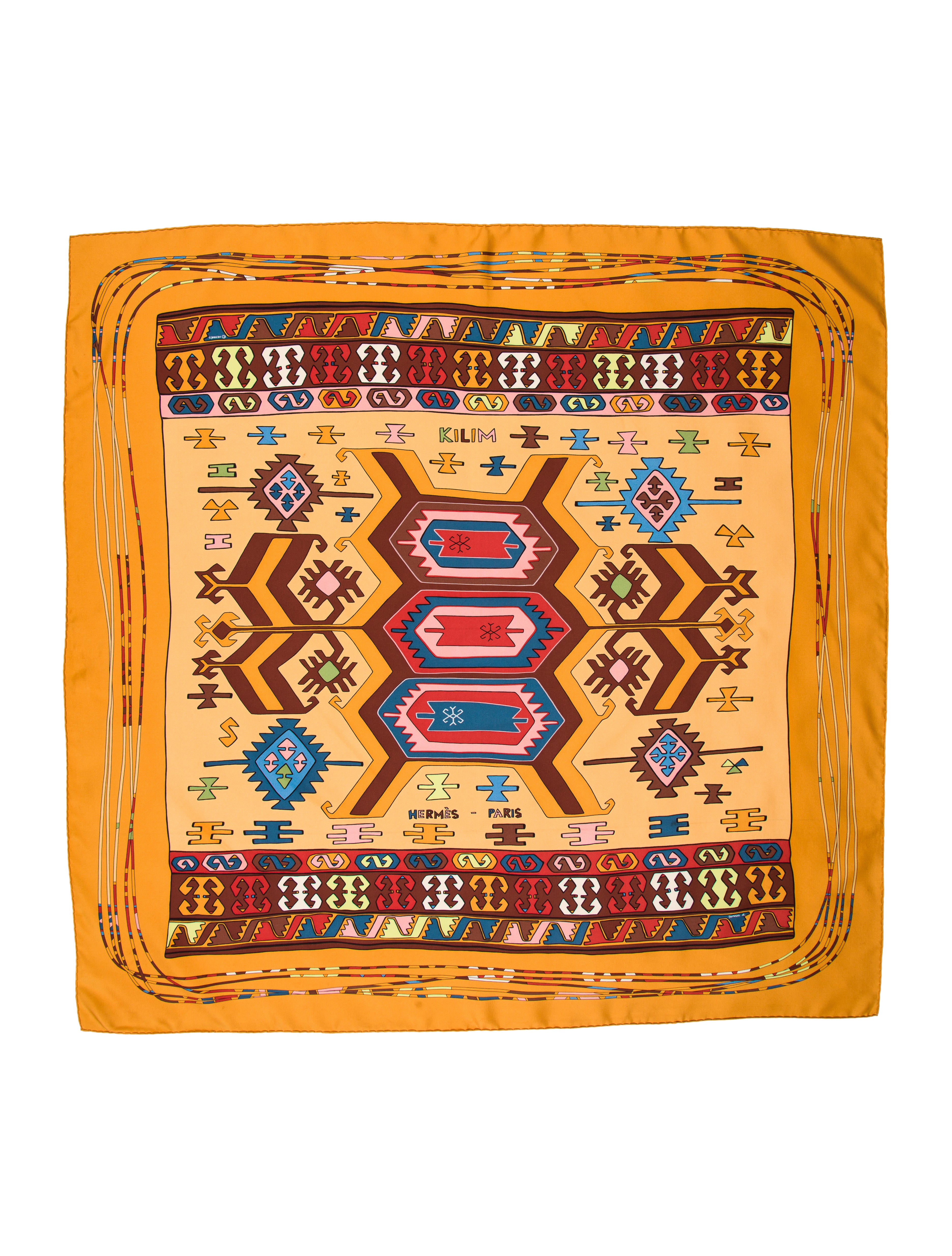 Hermès Kilim Scarf - Orange Scarves and Shawls, Accessories - HER109442 ...