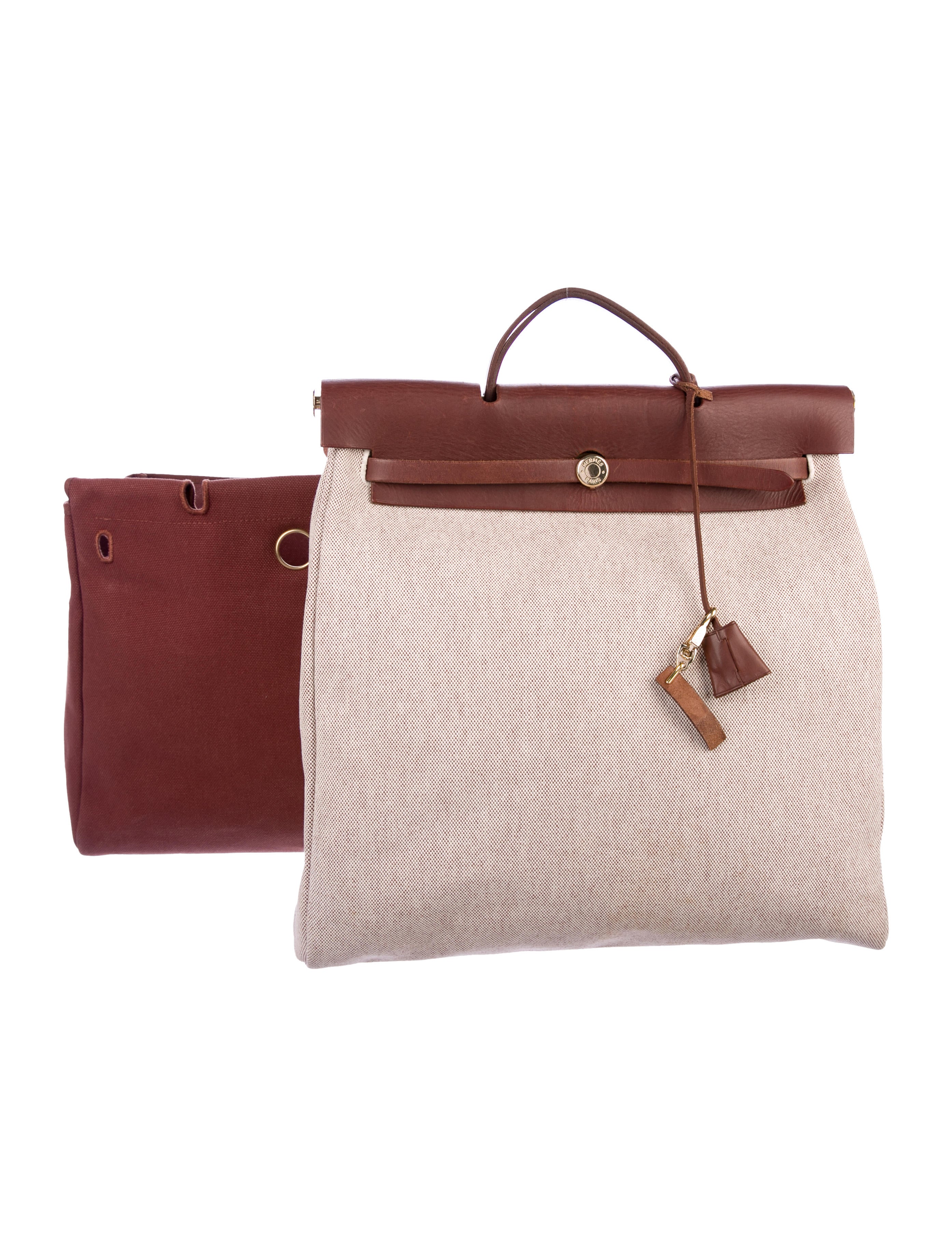 Hermès Toile Herbag MM - Satchels, Handbags | The RealReal