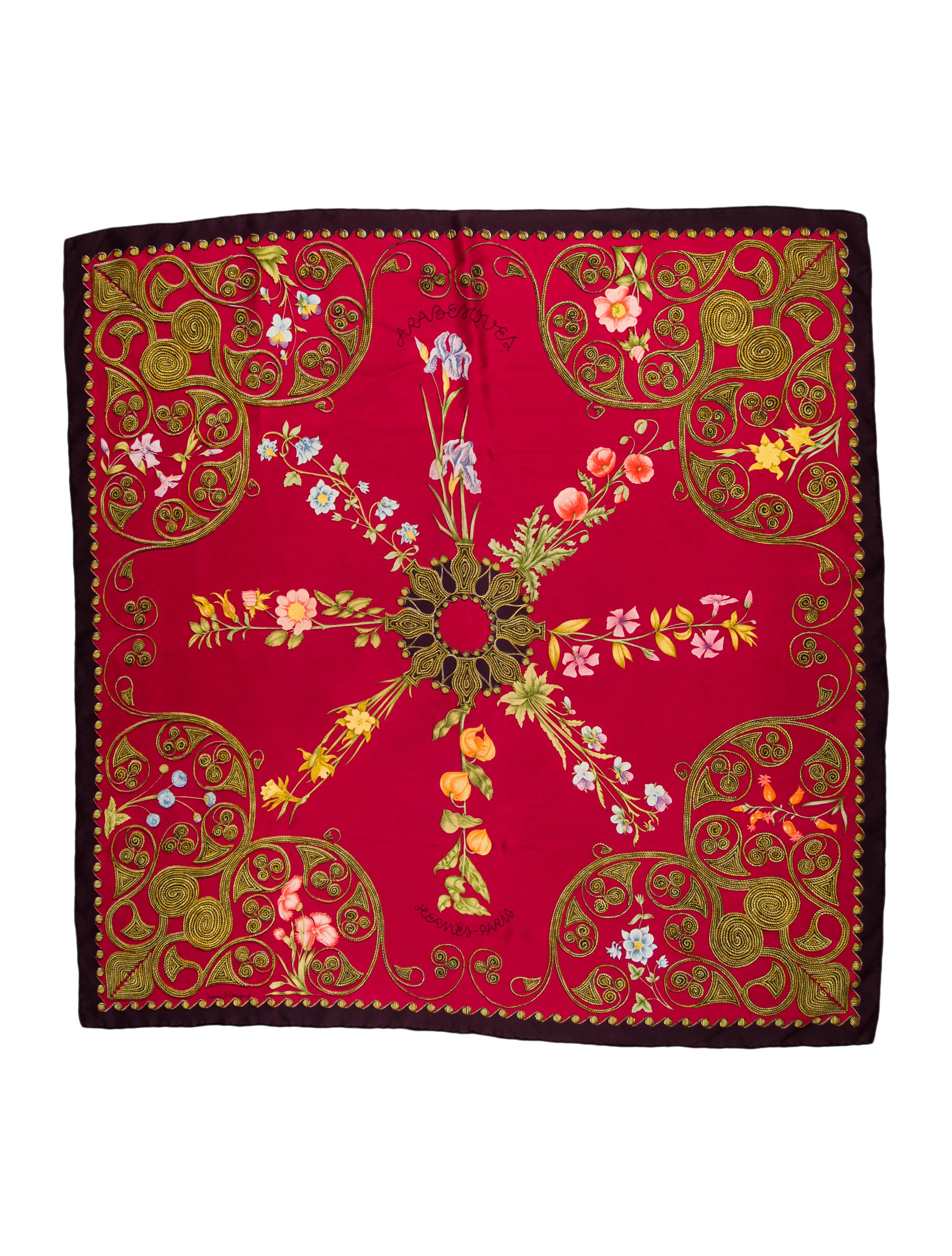 Hermès Arabesque Silk Scarf - Purple Scarves and Shawls, Accessories ...