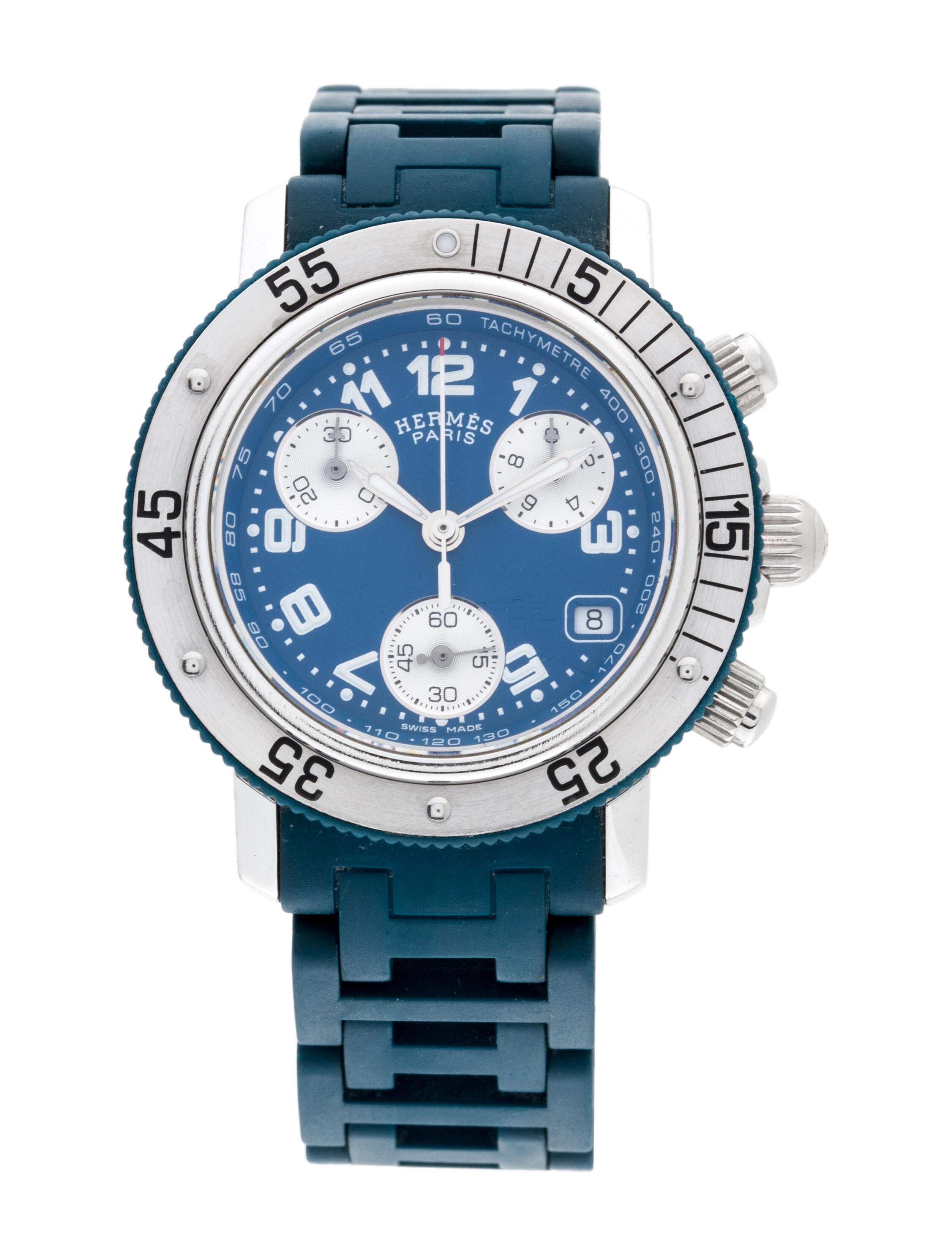 Hermès Clipper Diver Chronograph Watch - Blue - HER279923 | The RealReal