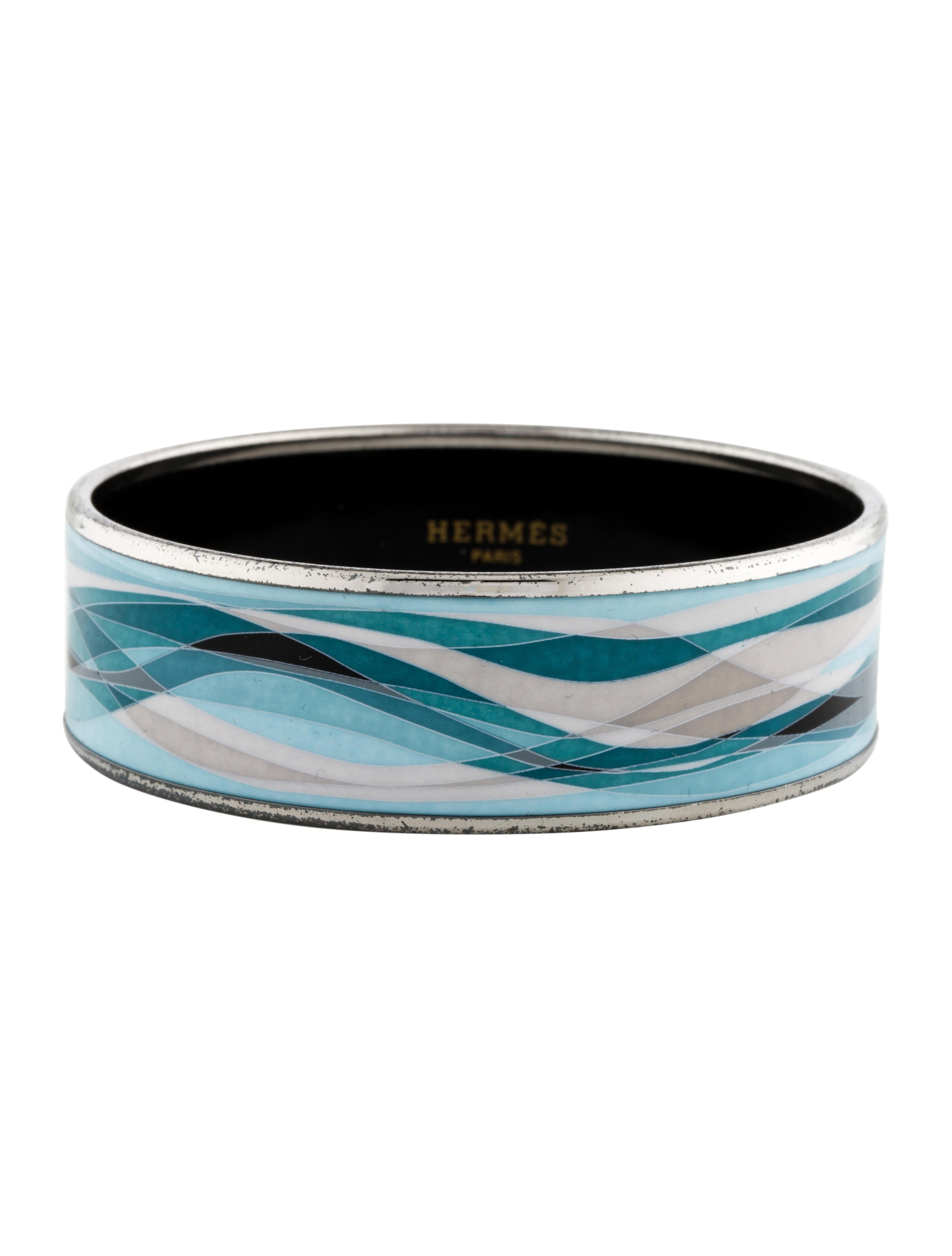 Hermès Enamel Wide Bangle - Palladium-Plated Bangle, Bracelets ...