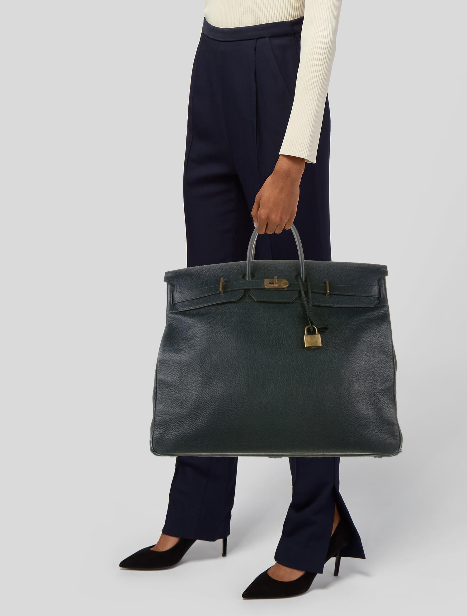 Hermès Vintage Fjord HAC Birkin 55 - Blue Weekenders, Bags - HER439630 ...