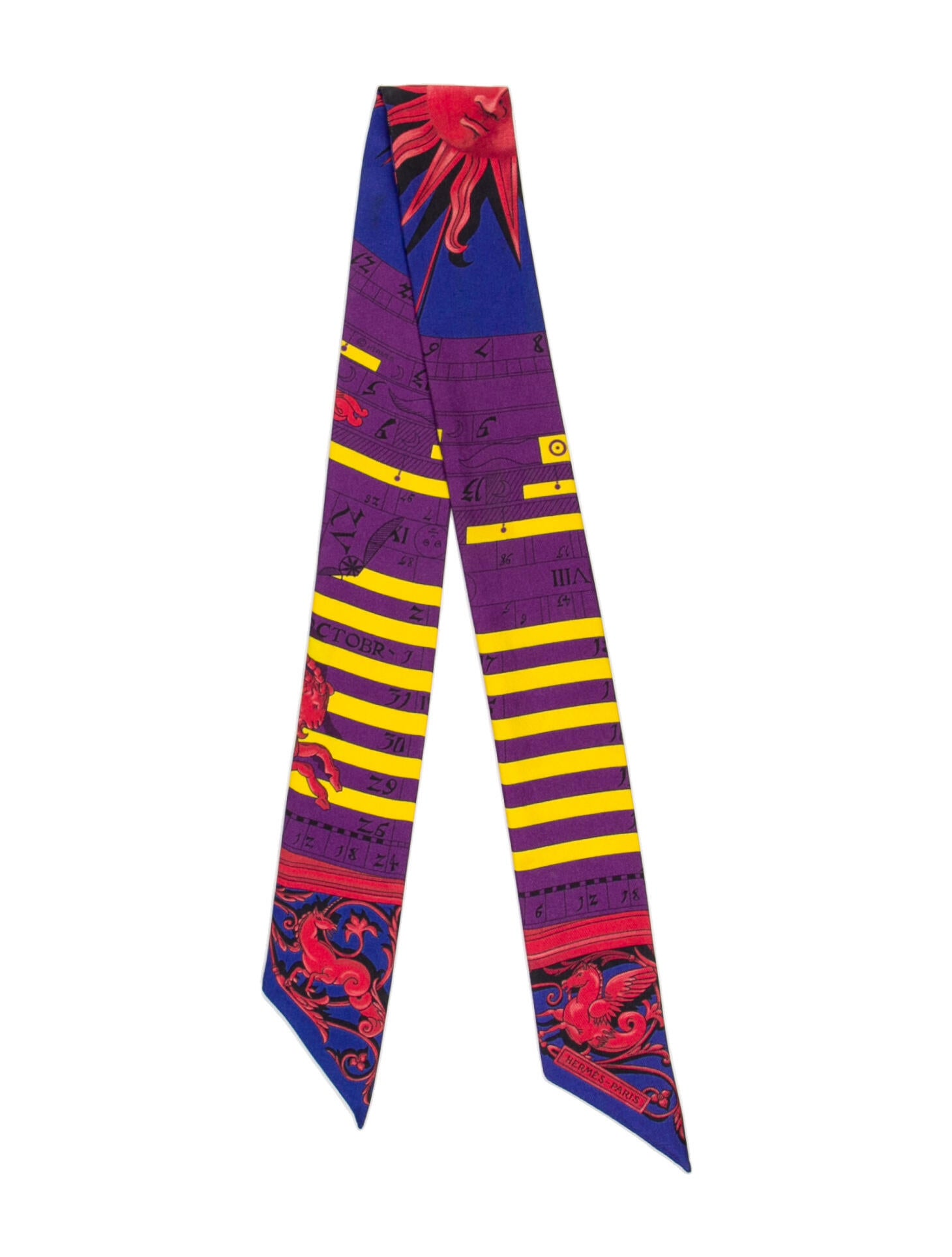 Hermès L'Art Indien Des Plaines Silk Twilly Scarf w/ Tags - Orange ...