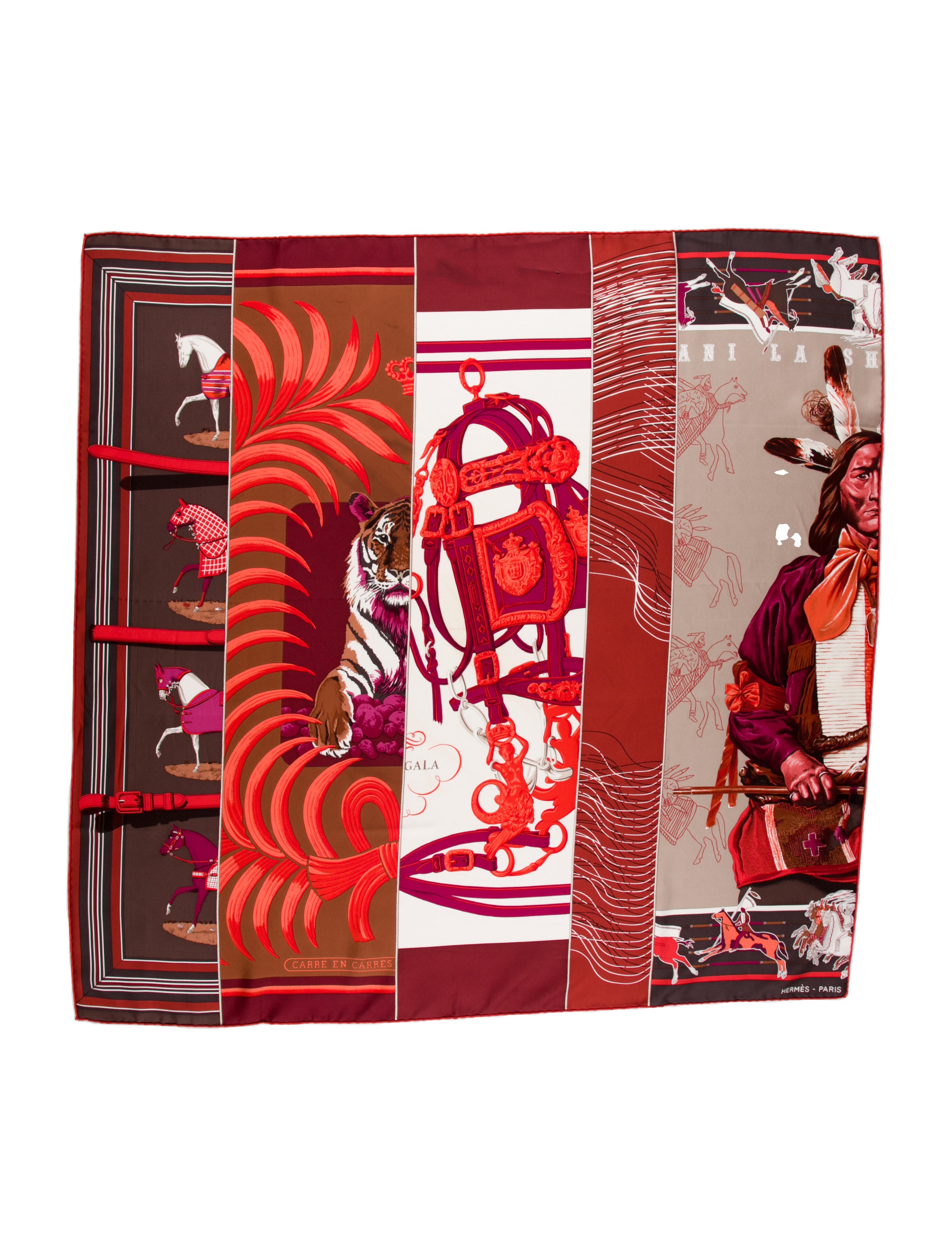 Hermès Carré en Carrés Scarf - Red Scarves and Shawls, Accessories ...