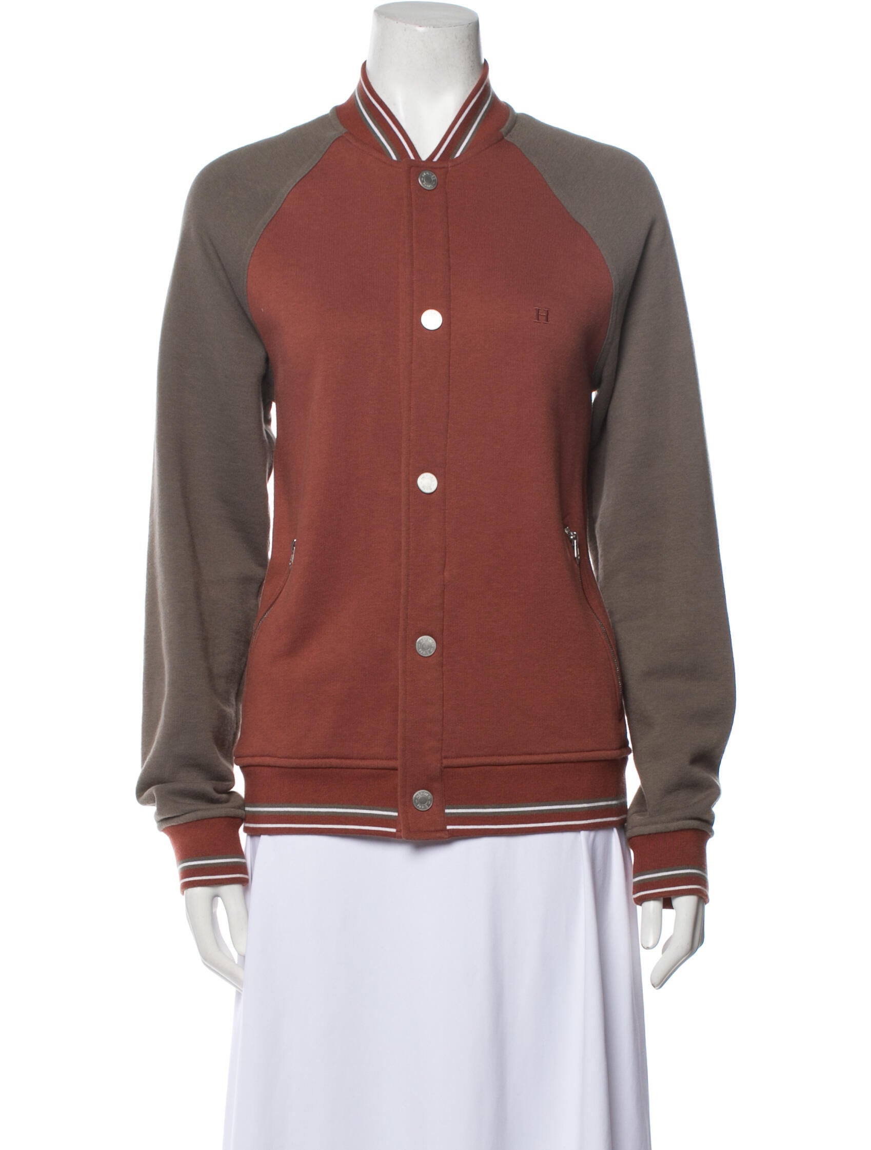 Hermès Colorblock Pattern Bomber Jacket - Orange Jackets, Clothing ...