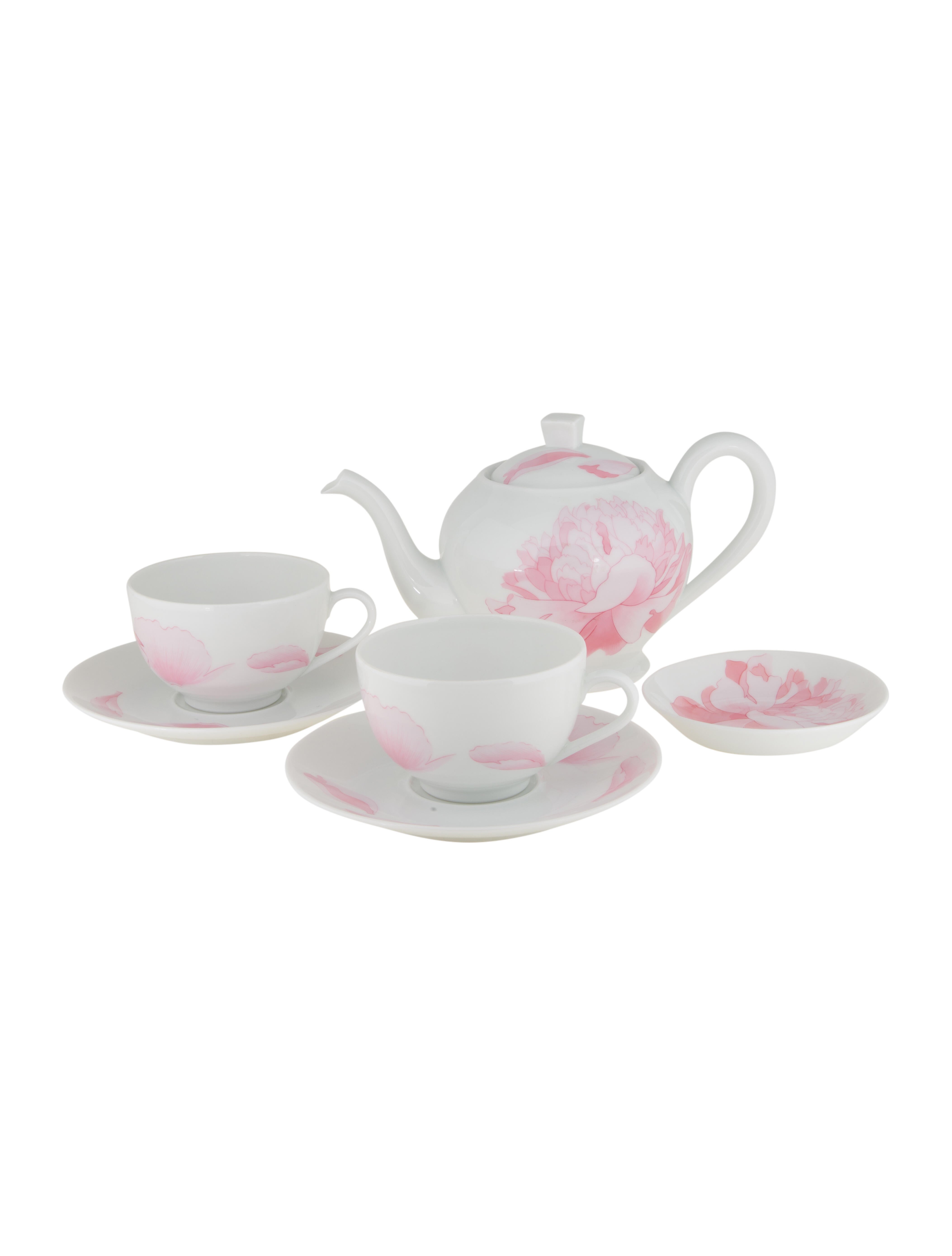 Hermès 6-Piece Les Pivoines Tea Set - Pink Serveware, Tabletop ...