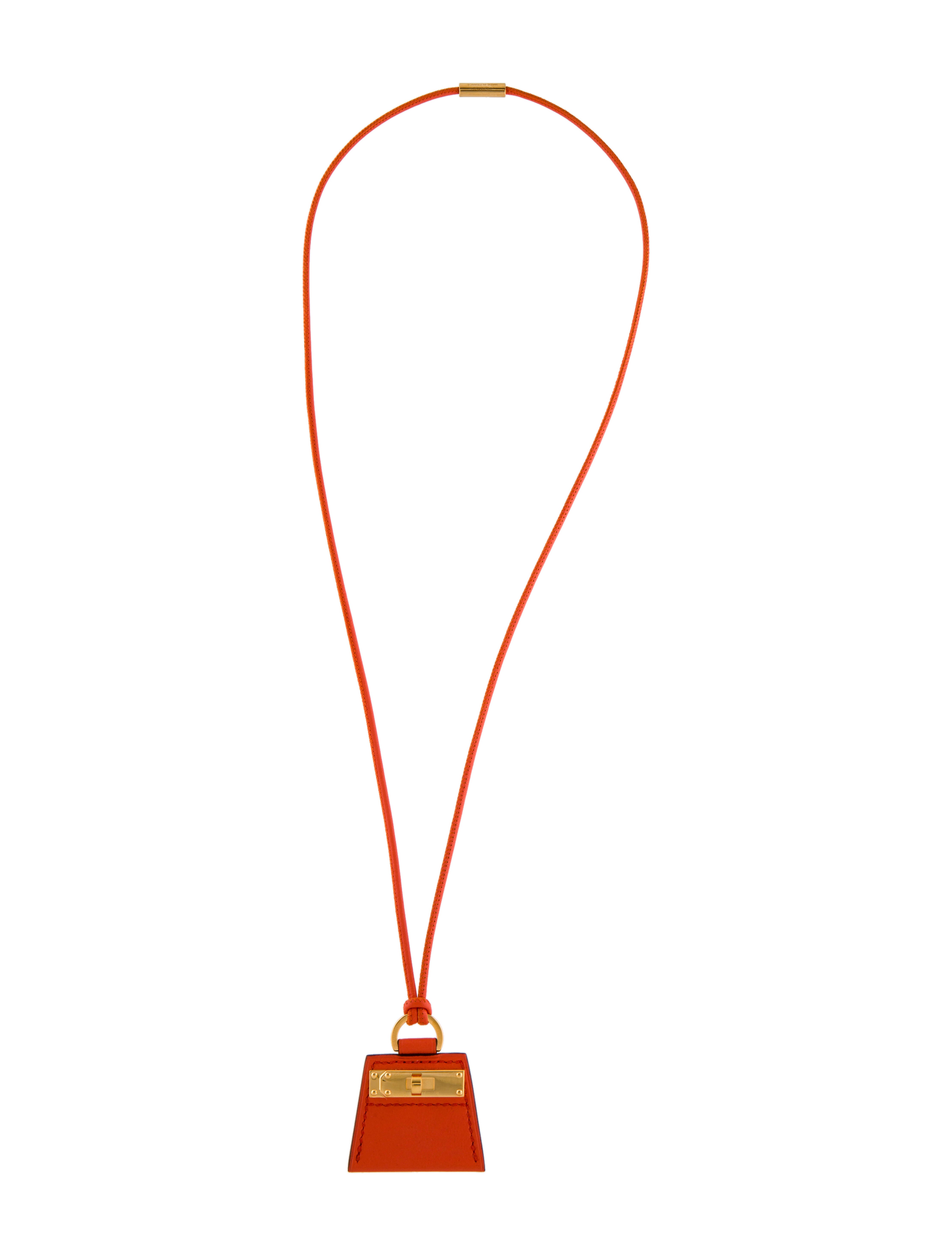 Hermès Monpetitkelly SM Pendant Necklace - Orange Pendant Necklace ...