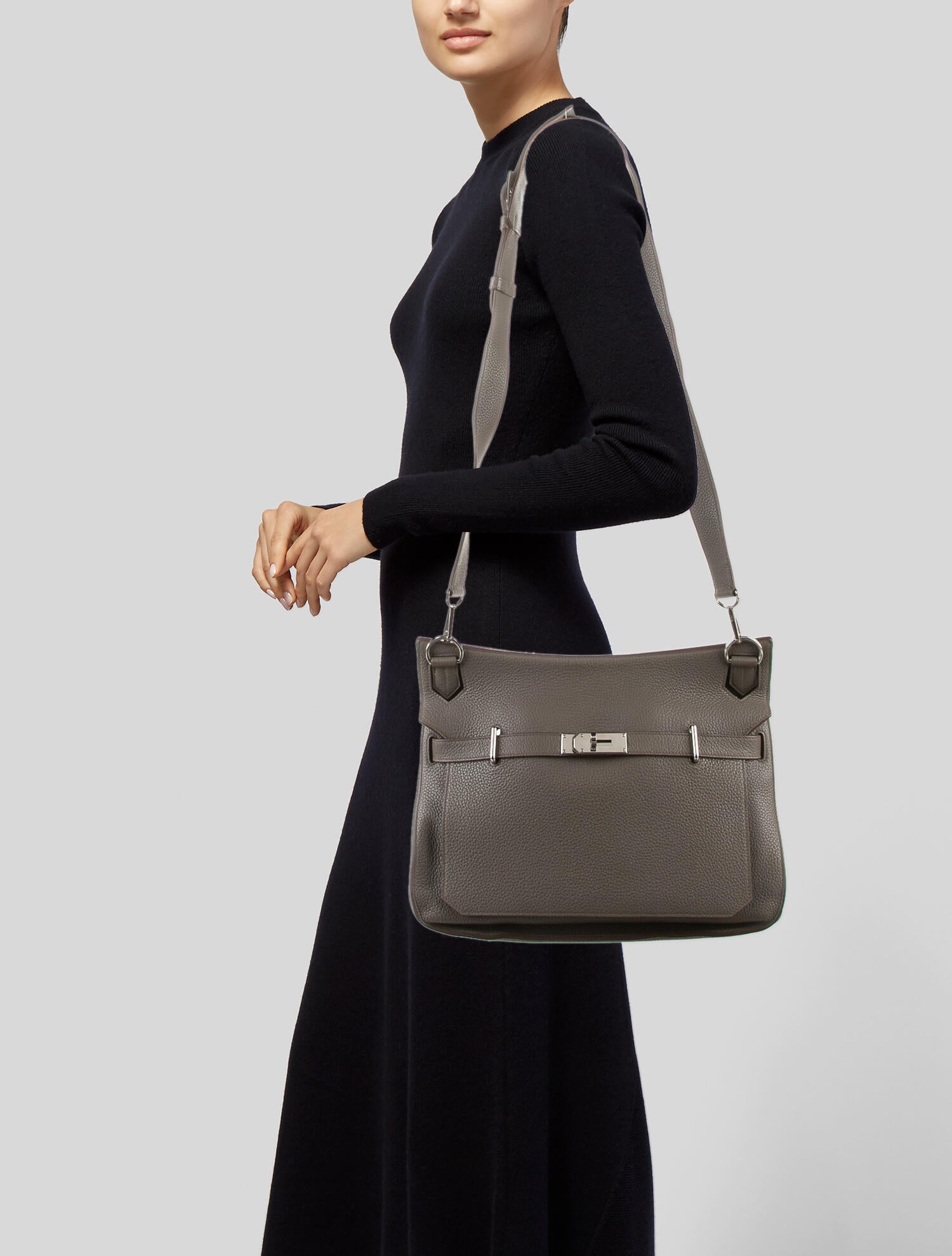 Hermès Clemence Sac Roulis - Grey Crossbody Bags, Handbags - HER121336 ...