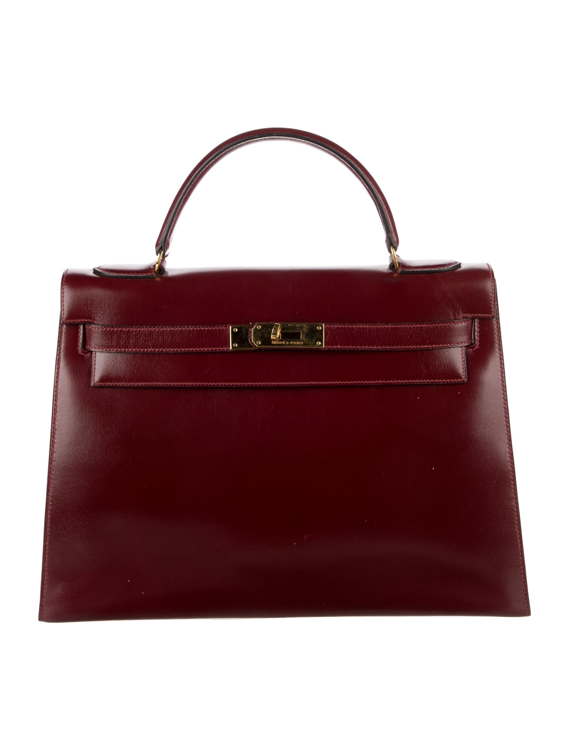 Hermès Tadelakt Kelly II Sellier 28 - Red Handle Bags, Handbags ...