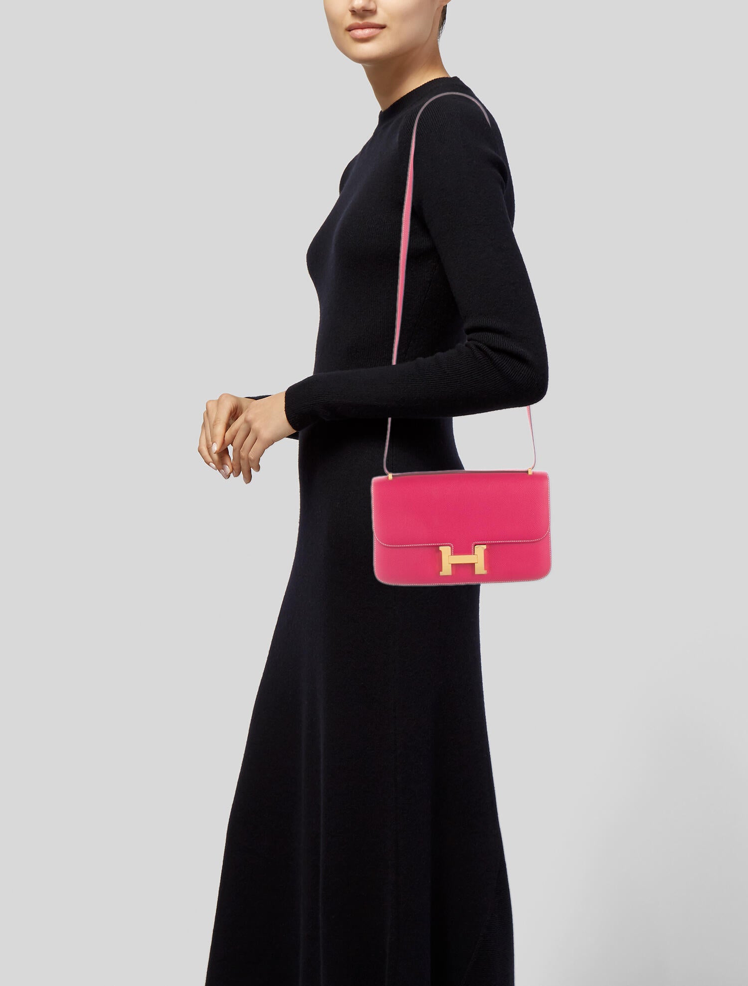 Hermès Epsom Constance Elan 25 - Pink Crossbody Bags, Handbags ...