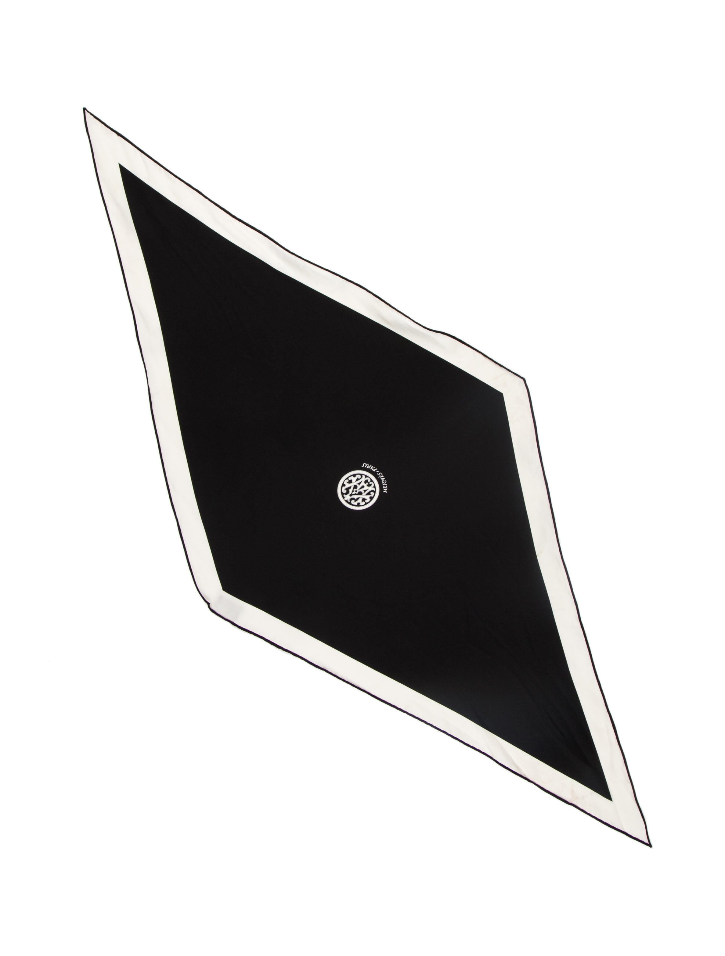 Hermès Blason Losange Silk Triangle Scarf - Black Scarves and Shawls ...