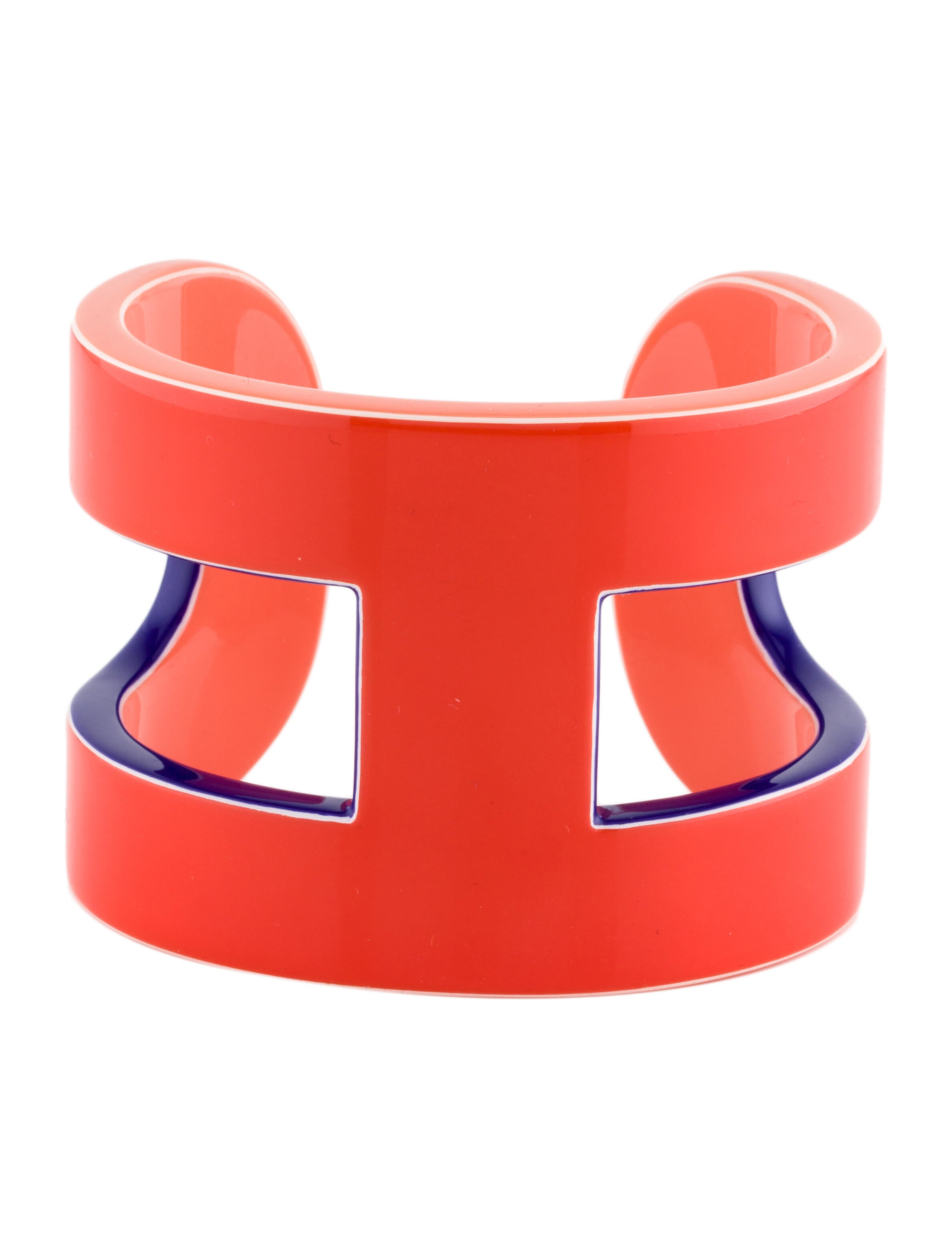 Hermès Ano Lacquered Wood Cuff - Blue Cuff, Bracelets - HER496443 | The ...
