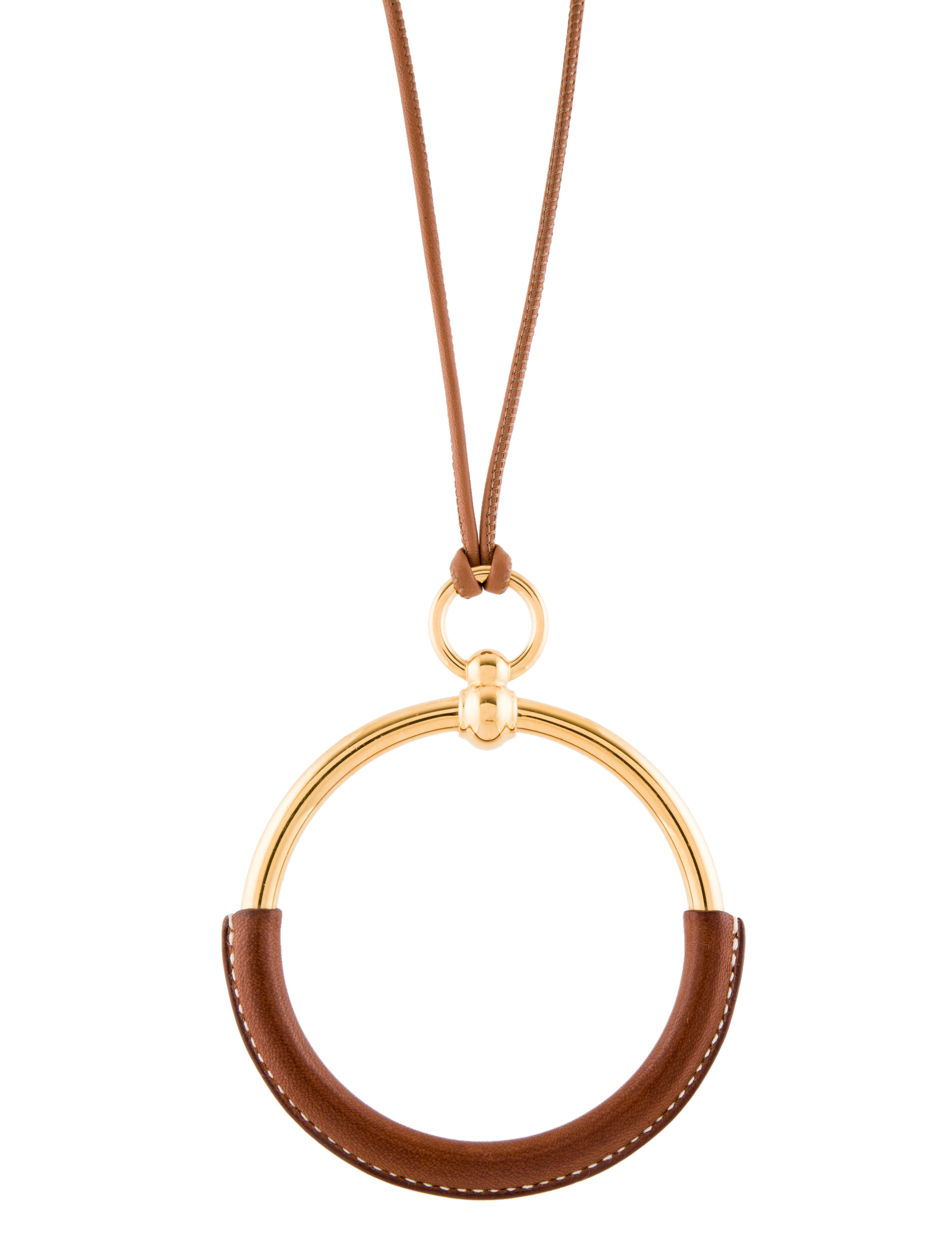 Hermès Grand Loop Necklace - 18K Yellow Gold-Plated Pendant Necklace ...