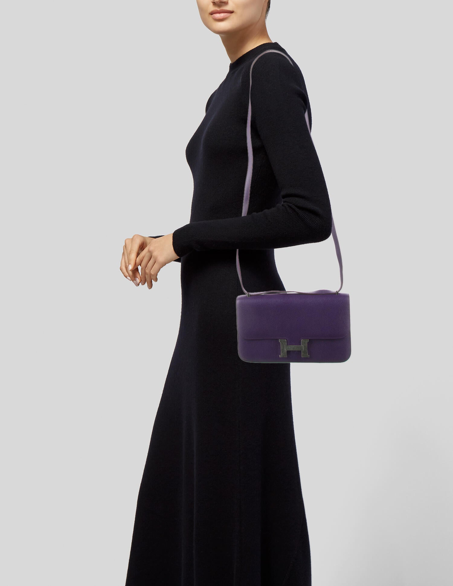 Hermès Epsom Constance Elan 25 - Purple Shoulder Bags, Handbags ...