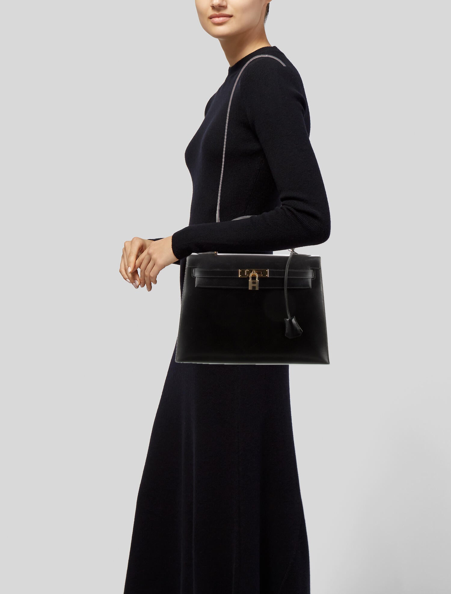 Hermès Box Kelly Sellier 32 - Black Handle Bags, Handbags - HER508065 ...