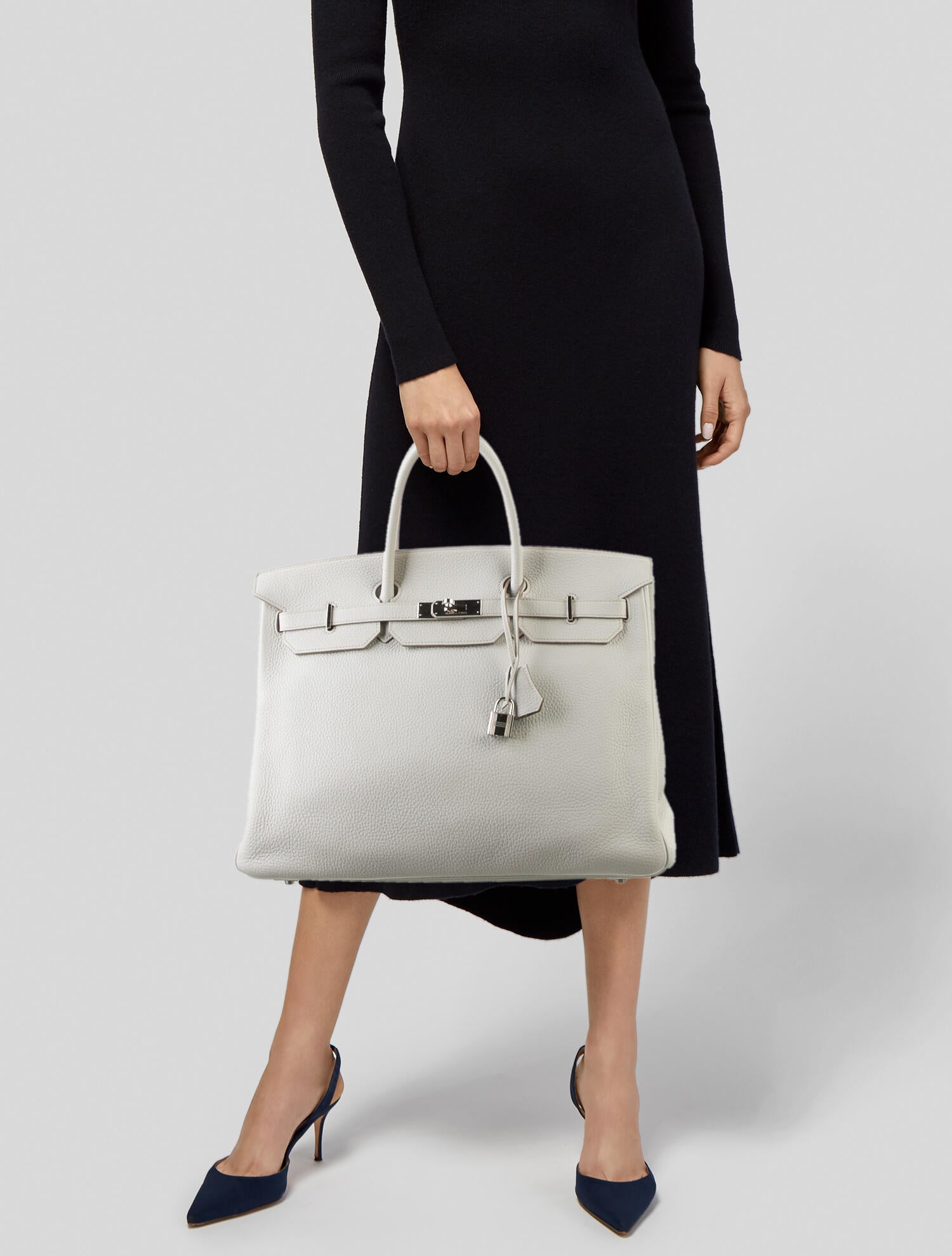 Hermès Clemence Birkin 40 - Grey Handle Bags, Handbags - HER509691 ...