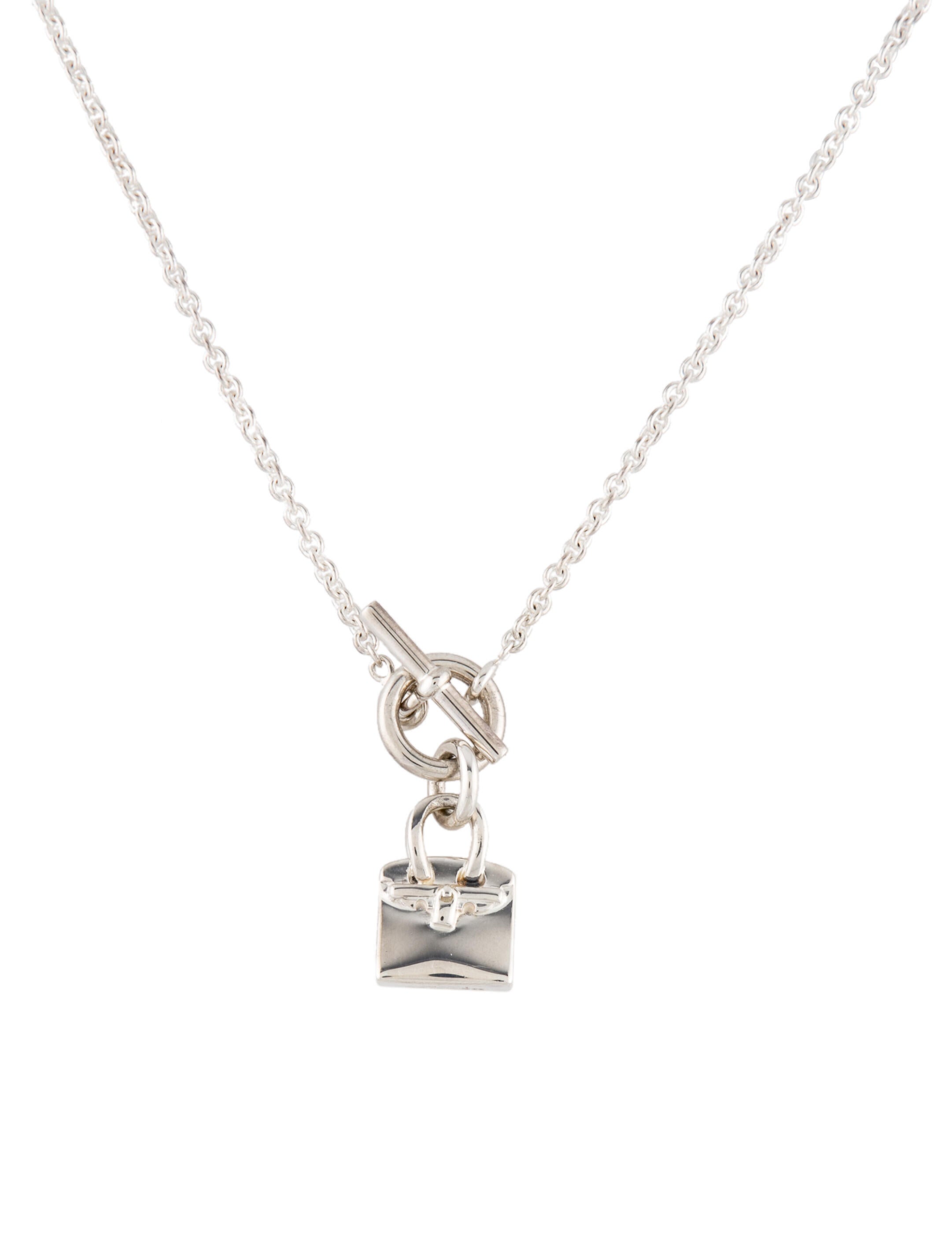 Hermès Iliade Enamel Pendant Necklace - Sterling Silver Pendant ...