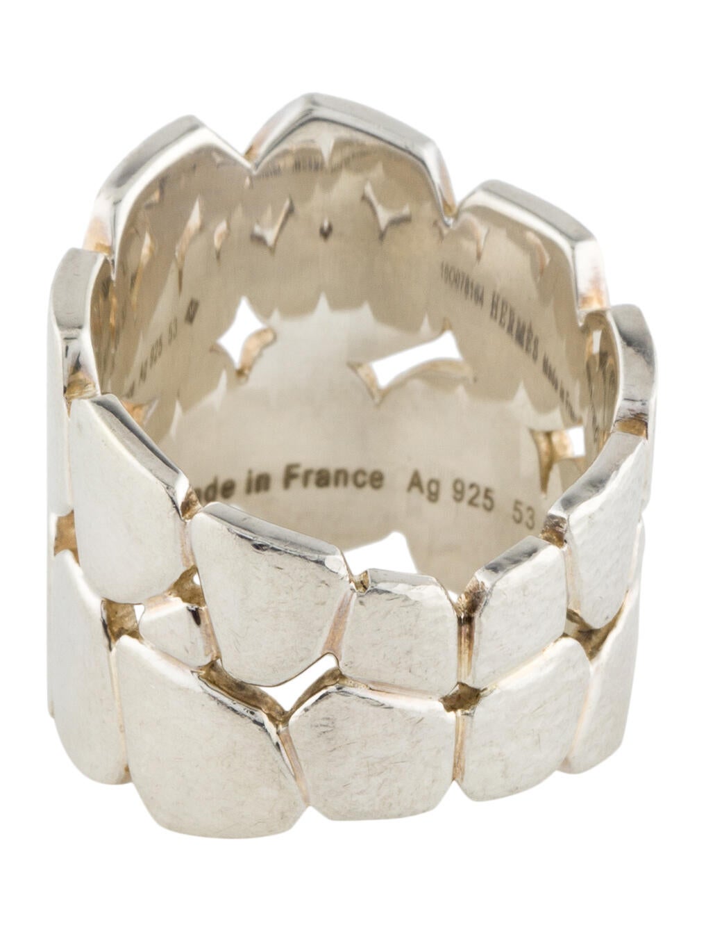 Hermès Niloticus Eclat Ring - Sterling Silver Band, Rings - HER512277 ...