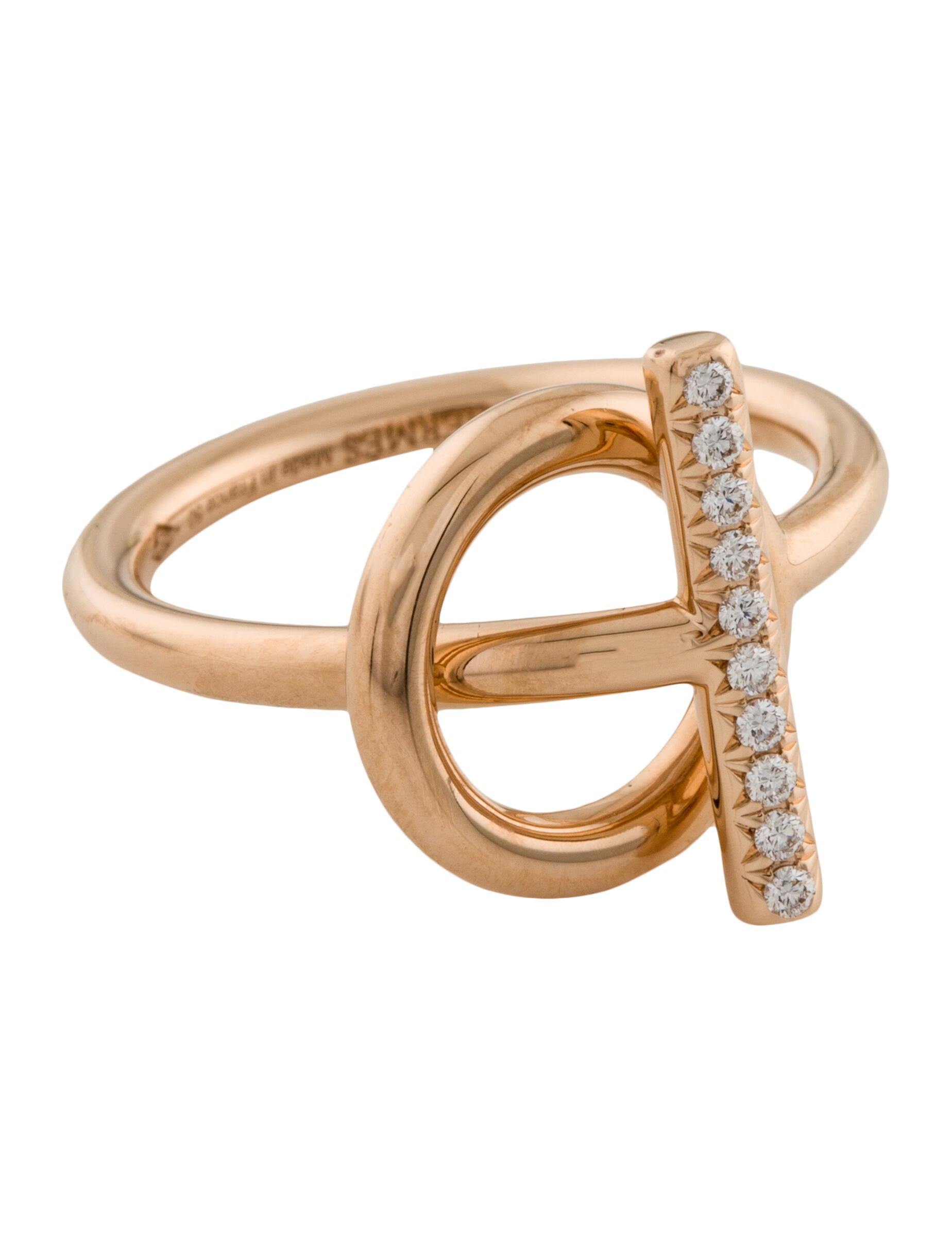 Hermès 18K Diamond Echappee Ring - 18K Rose Gold Cocktail Ring, Rings ...