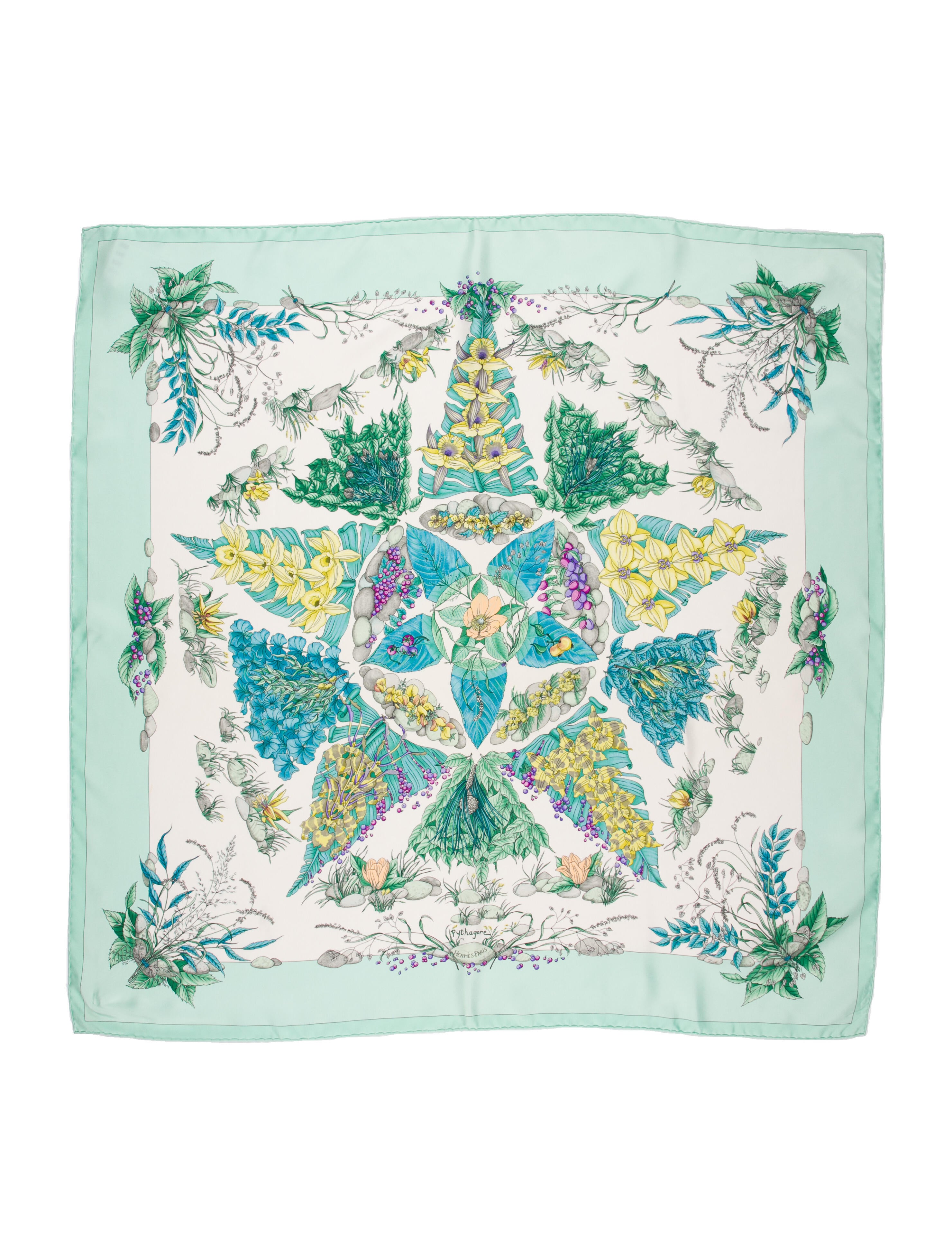 Hermès Folklore Silk Shawl - Blue Scarves and Shawls, Accessories ...