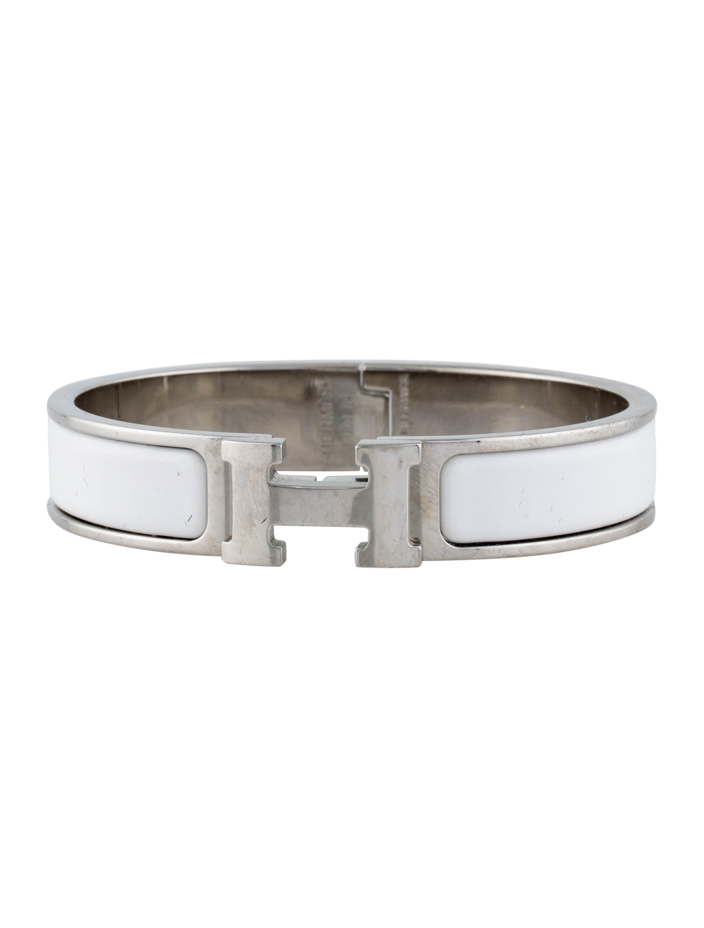 Hermès Clic Clac H Bracelet - White, Brass Bangle, Bracelets - HER492458 | The RealReal