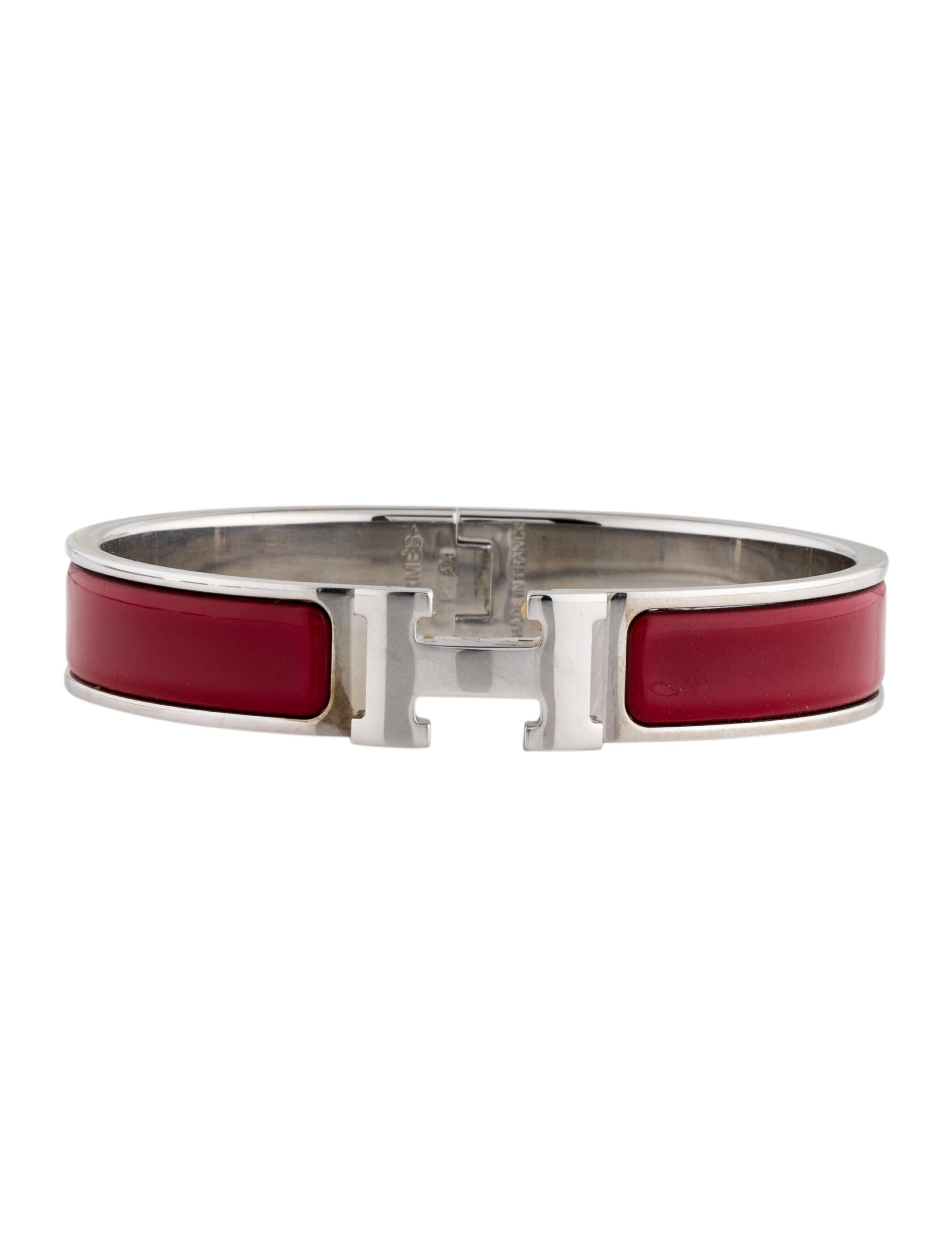 Hermès Clou de Selle Artemis Leather Cuff - Palladium-Plated Cuff ...