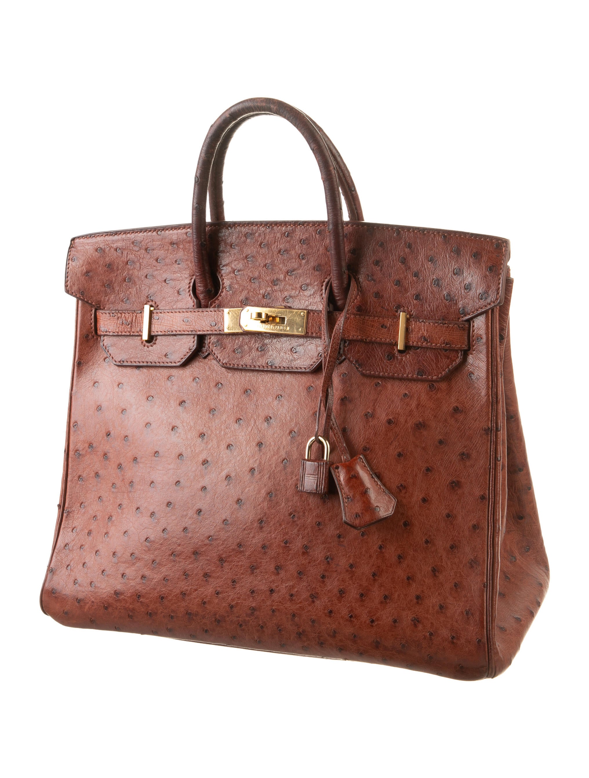 Hermès Ostrich HAC Birkin 32 - Brown Handle Bags, Handbags - HER517622 ...