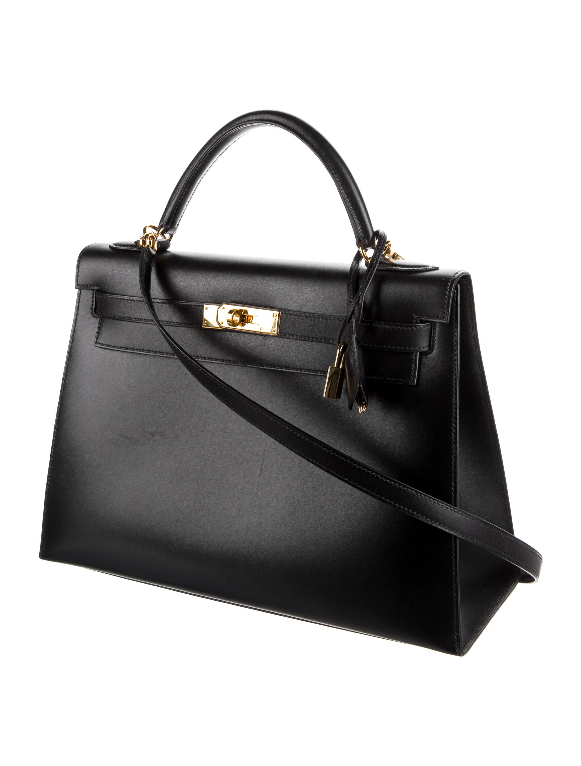 Hermès Box Kelly II Sellier 32 - Black Handle Bags, Handbags ...