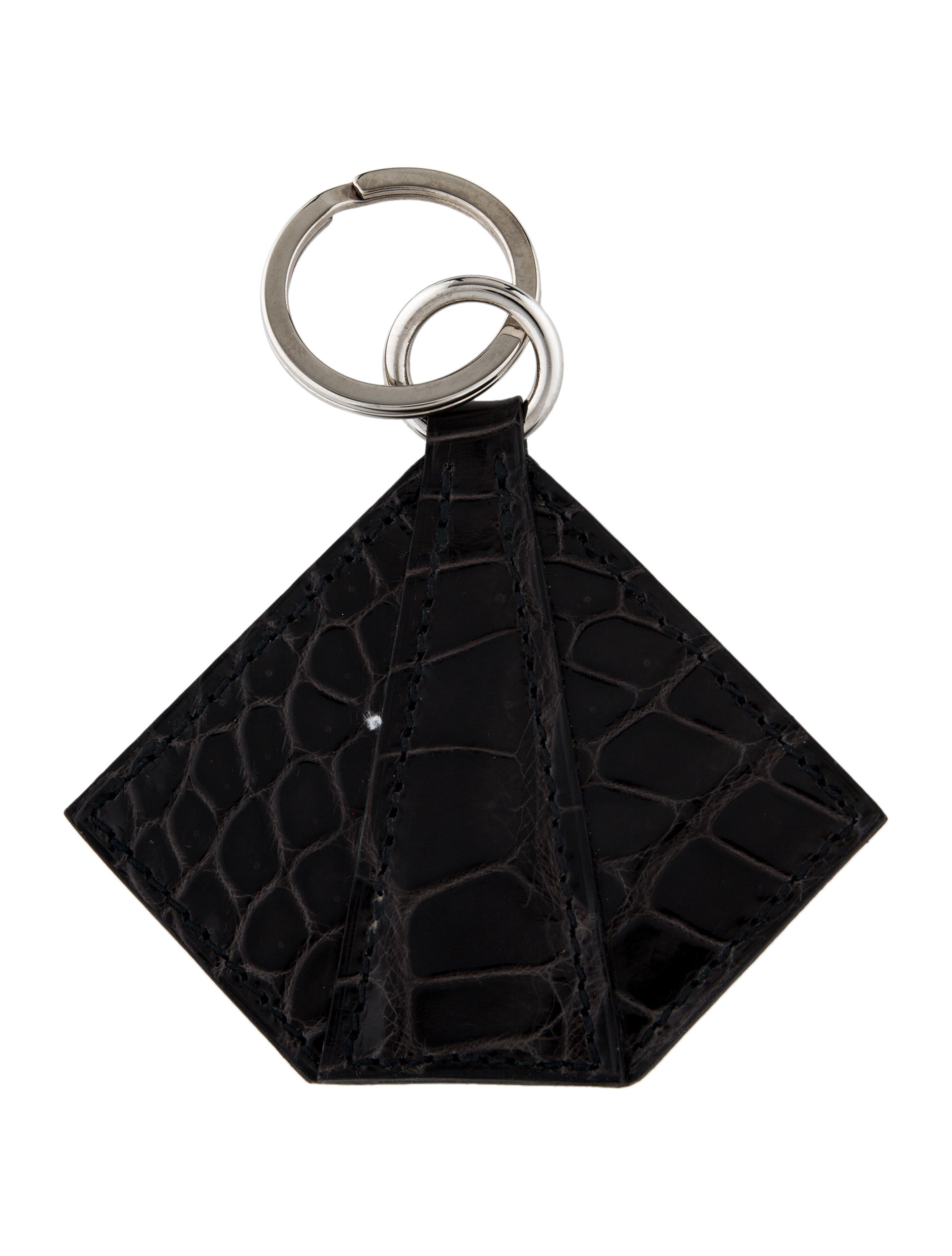 Hermès petit h Shiny Porosus Crocodile Keychain - Black Keychains ...