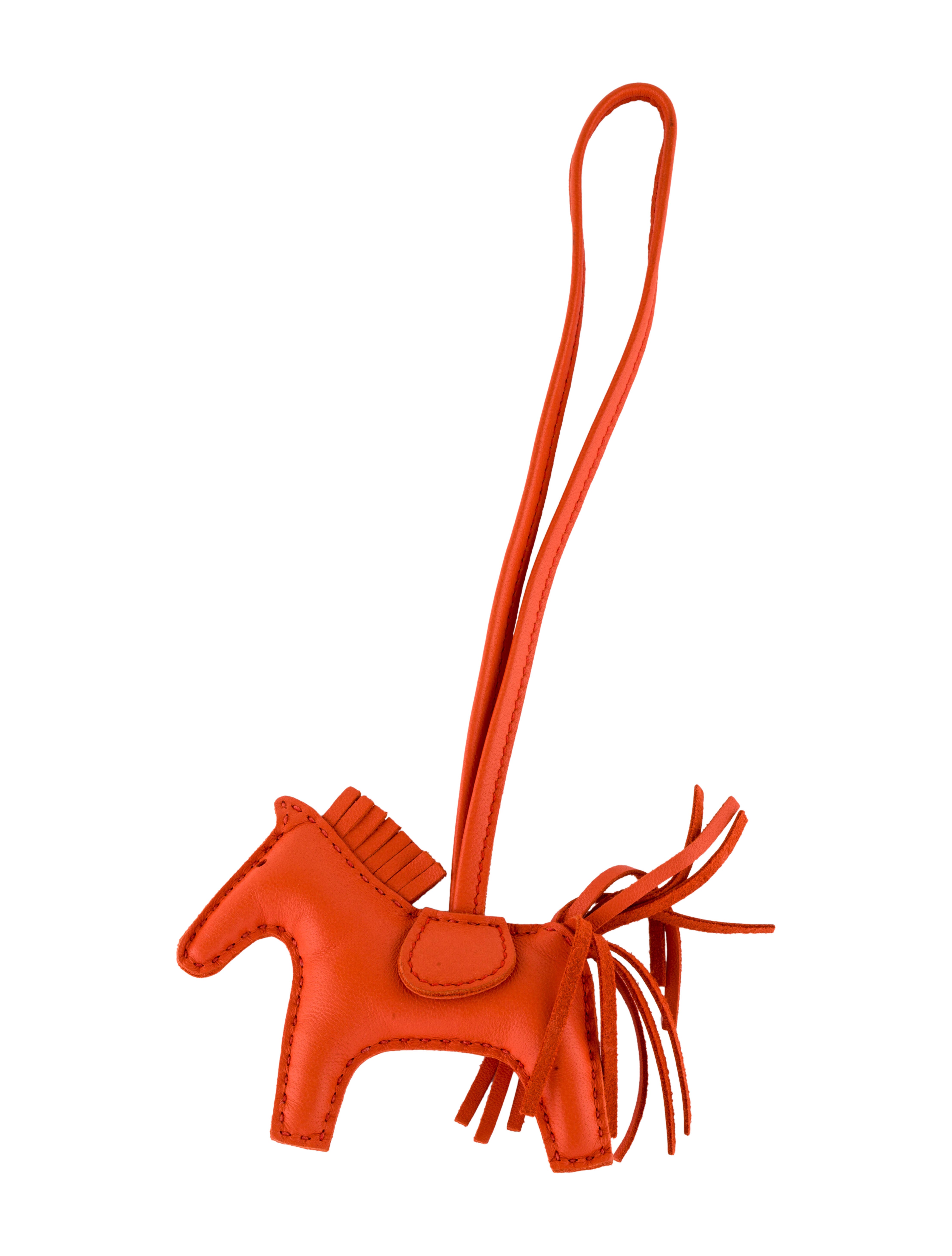 Hermès Milo Lambskin Gee Gee Savannah Bag Charm - Orange Keychains ...