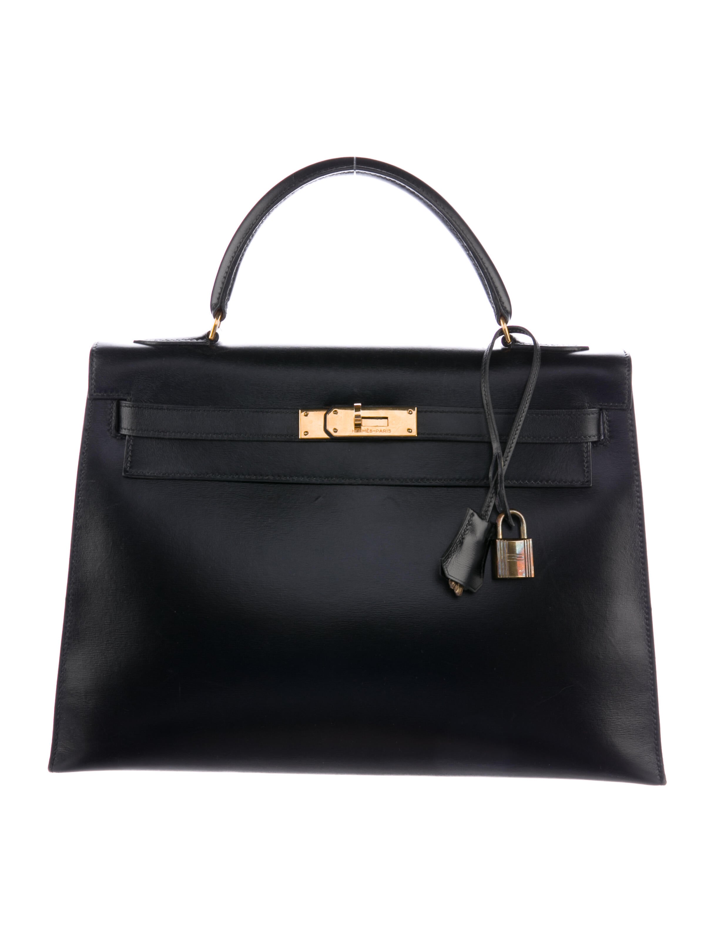 Hermès Box Kelly Sellier 32 - Black Handle Bags, Handbags - HER531932 ...