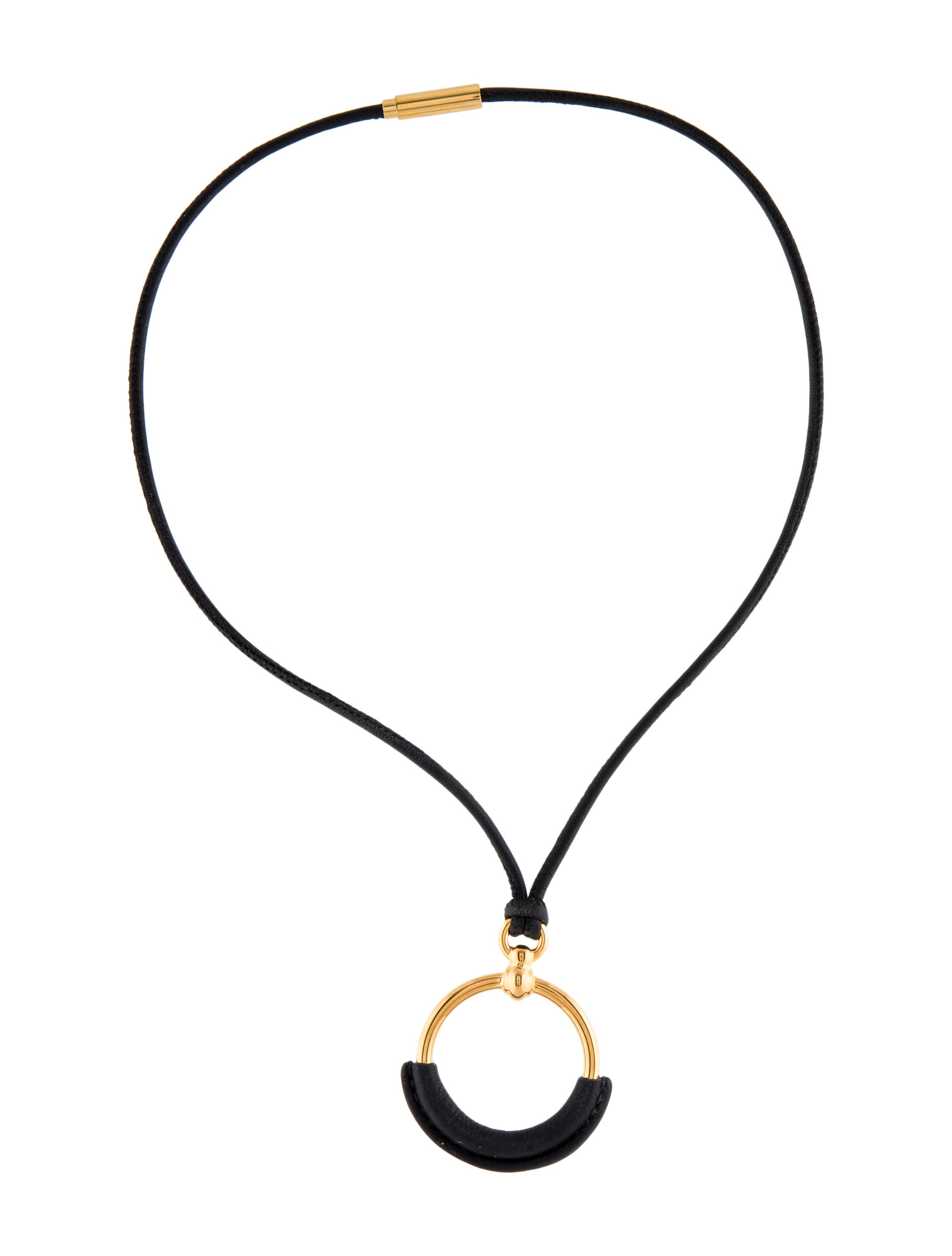 Hermès Petit Loop Leather Choker Pendant - 18K Yellow Gold-Plated ...
