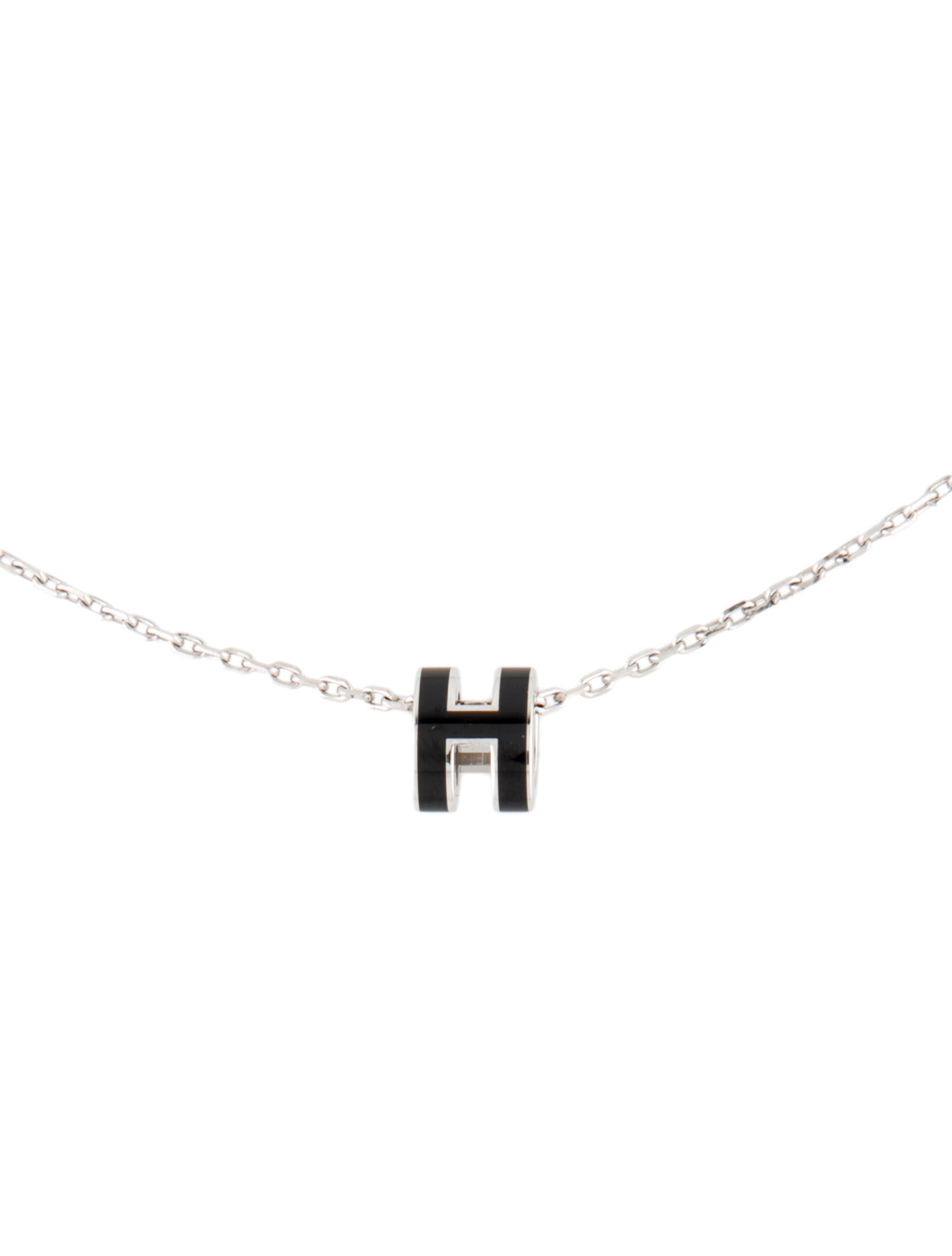 Hermès Mini Pop H Pendant Necklace - Palladium-Plated Pendant Necklace ...
