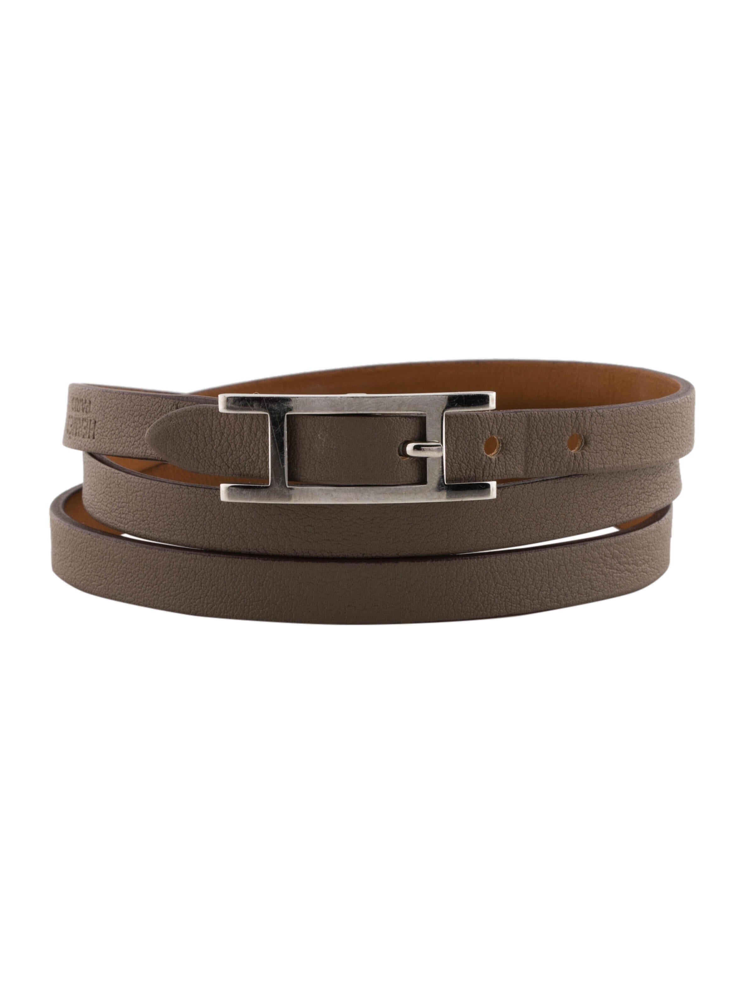 Hermès Hapi 3 Bracelet - Brown, Palladium-Plated Wrap, Bracelets ...