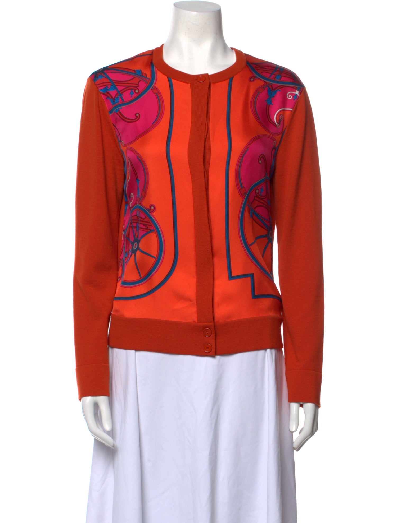 Hermès Silk Printed Sweater - Orange Knitwear, Clothing - HER554806 ...