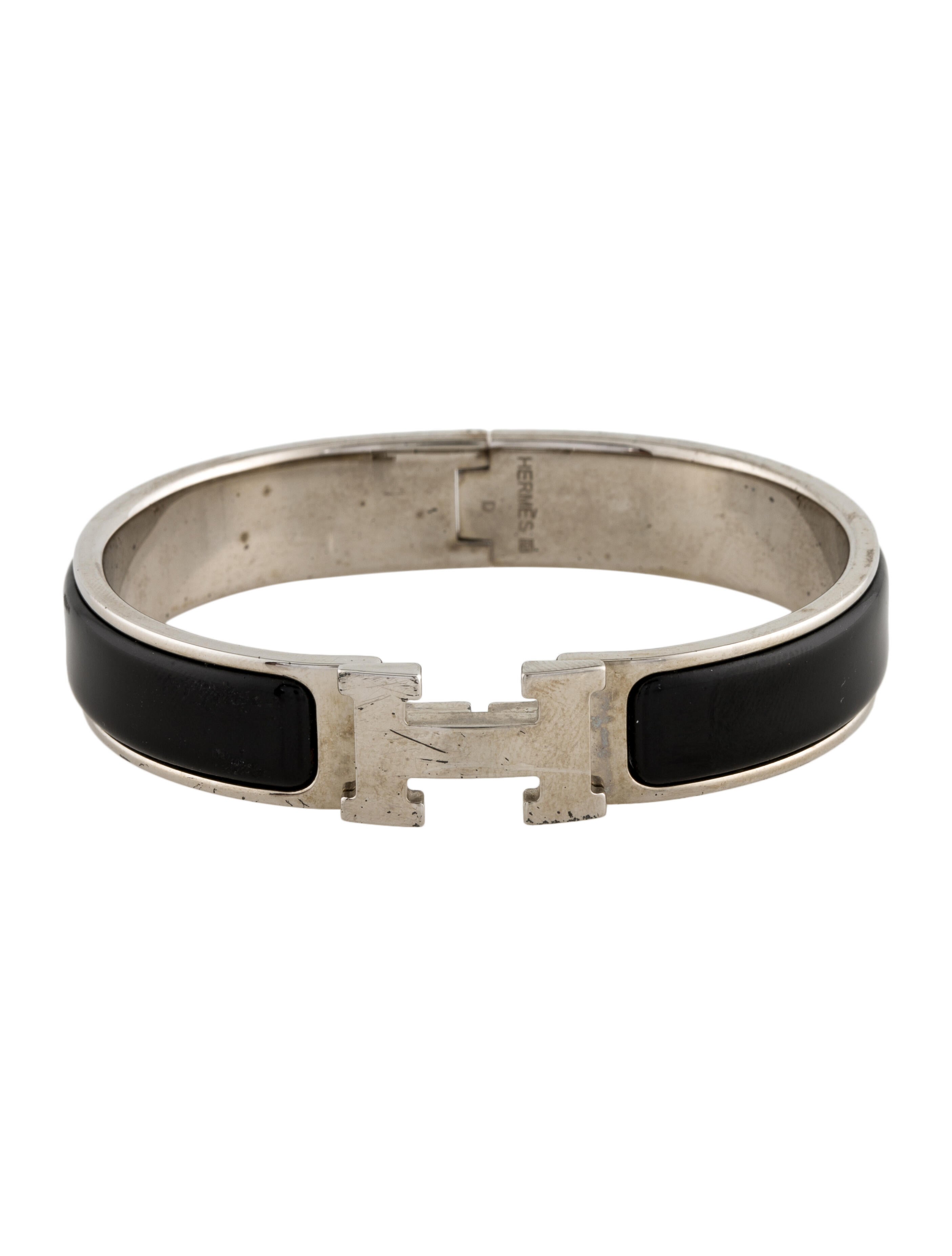 Hermès Enamel Wide Bangle - 18K Yellow Gold-Plated Bangle, Bracelets ...