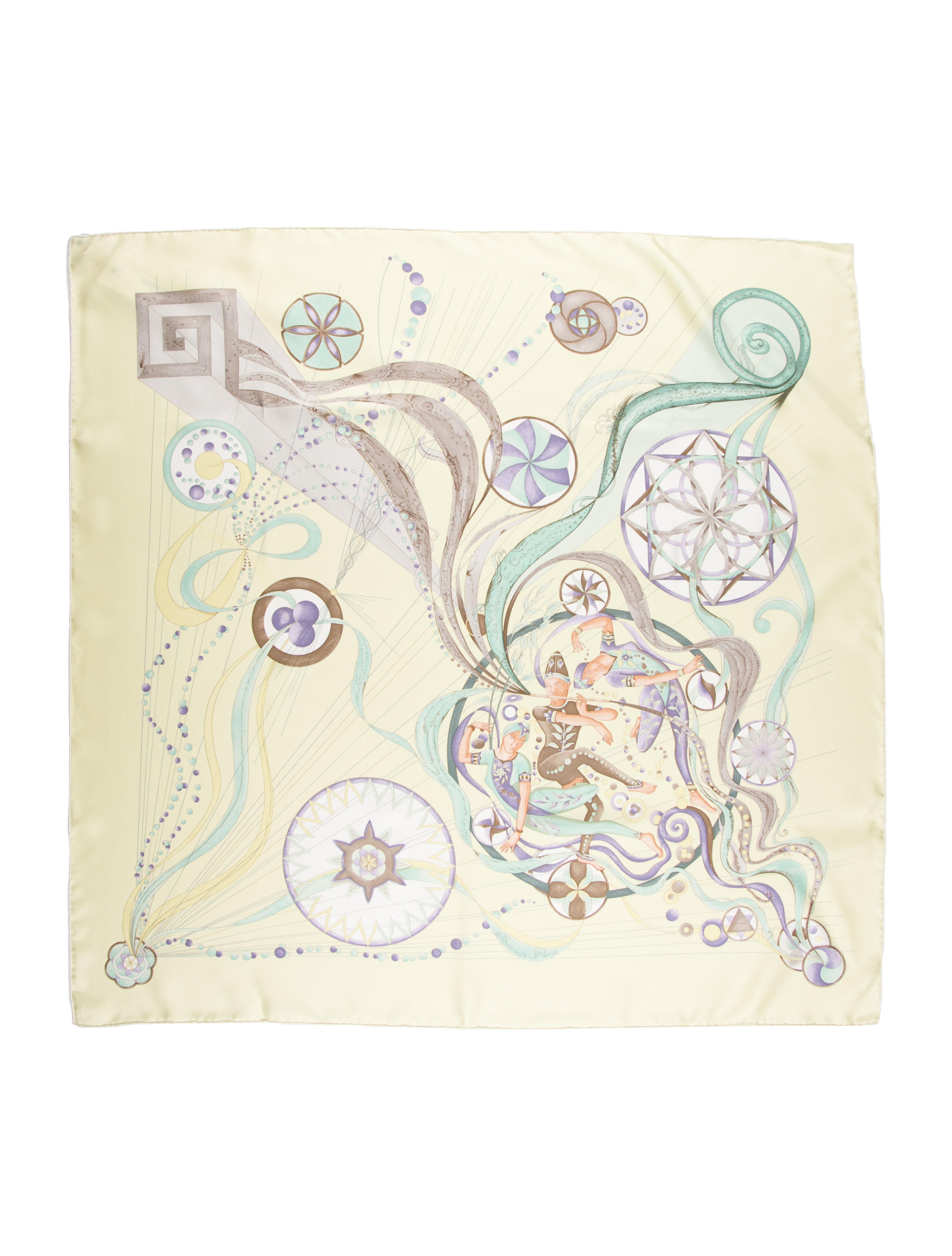 Hermès La Danse du Cosmos Silk Scarf w/ Tags - Yellow Scarves and ...