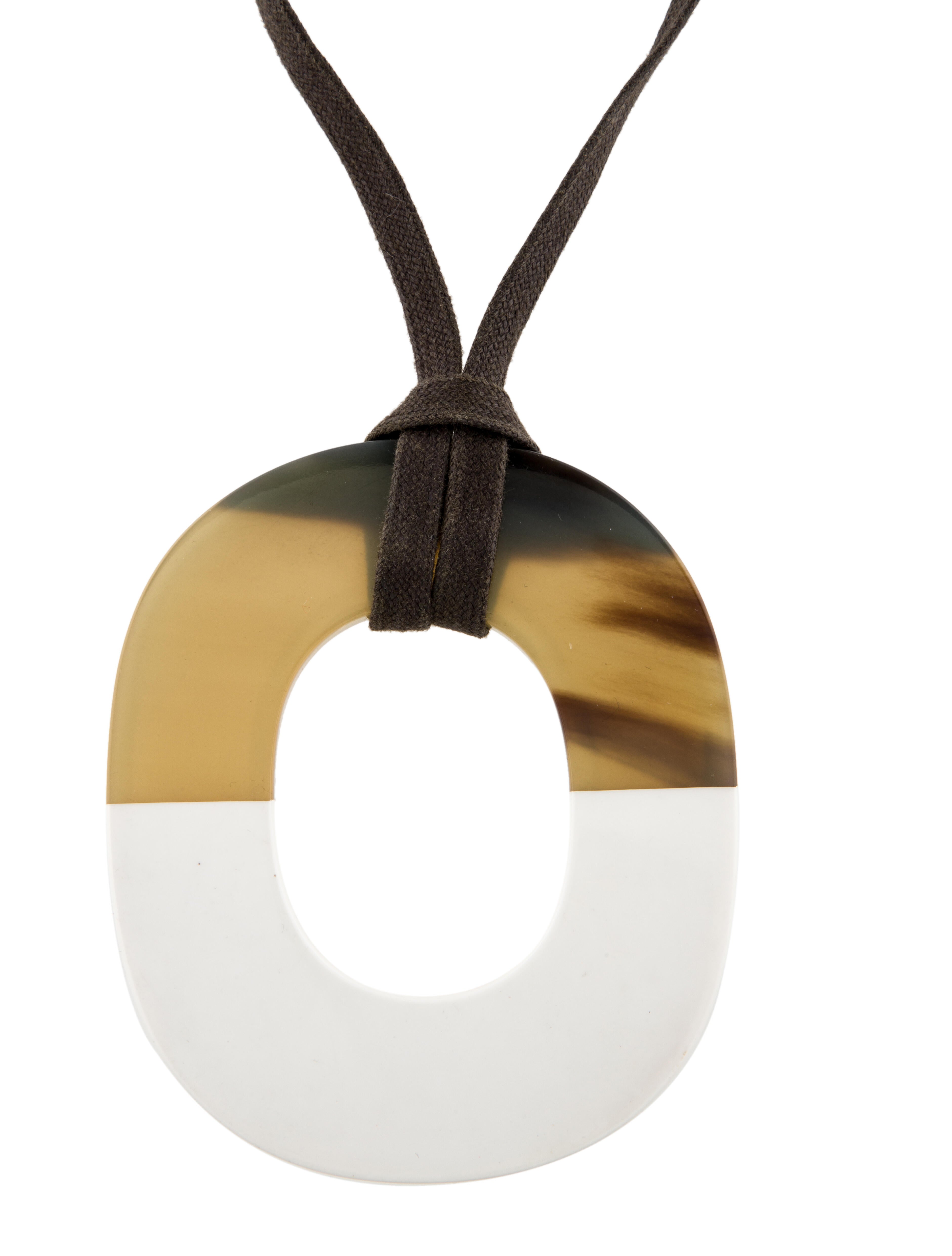 Hermès Horn Isthme Pendant Necklace - White Pendant Necklace, Necklaces ...