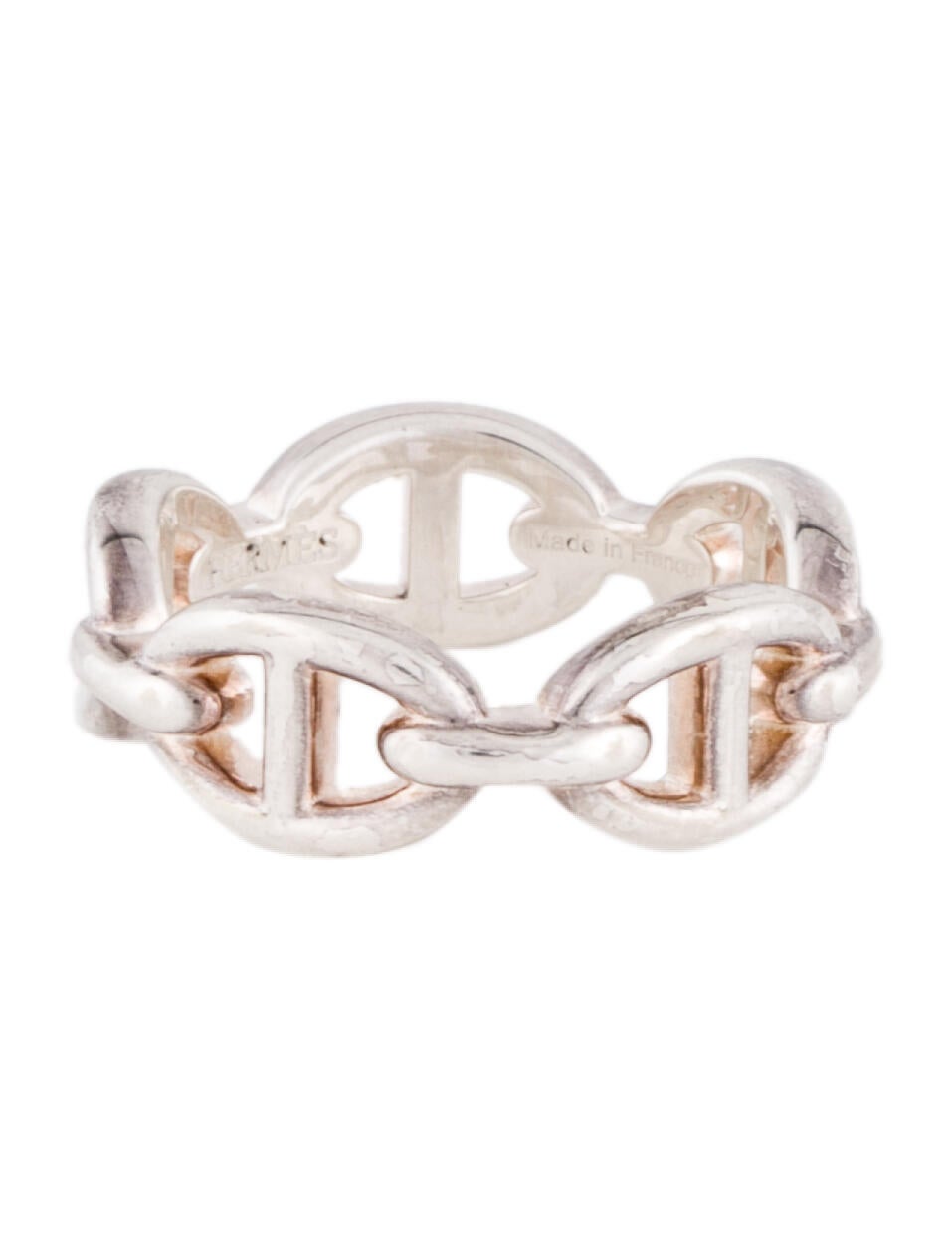 Hermès Chaine d'ancre Enchainee Ring - Sterling Silver Eternity Band ...
