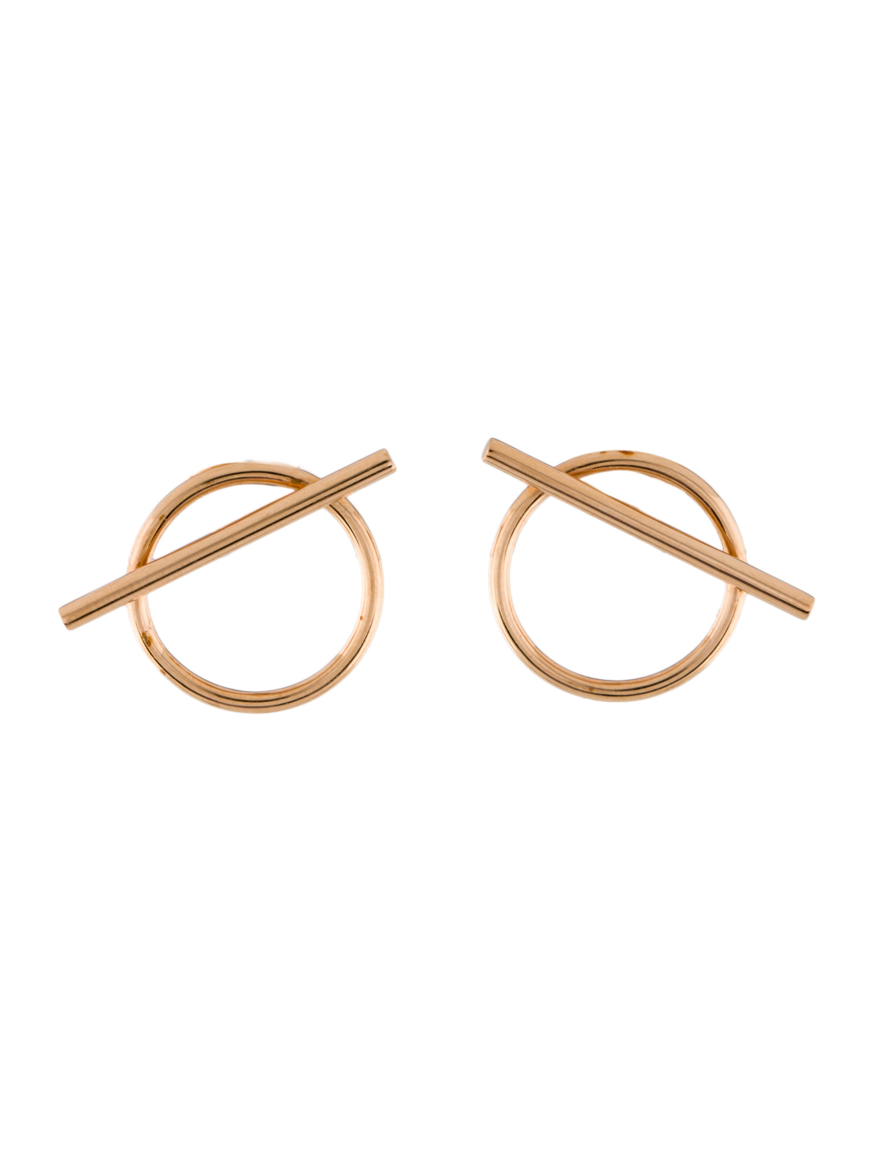 Hermès 18K Echappee Stud Earrings - 18K Rose Gold Stud, Earrings ...
