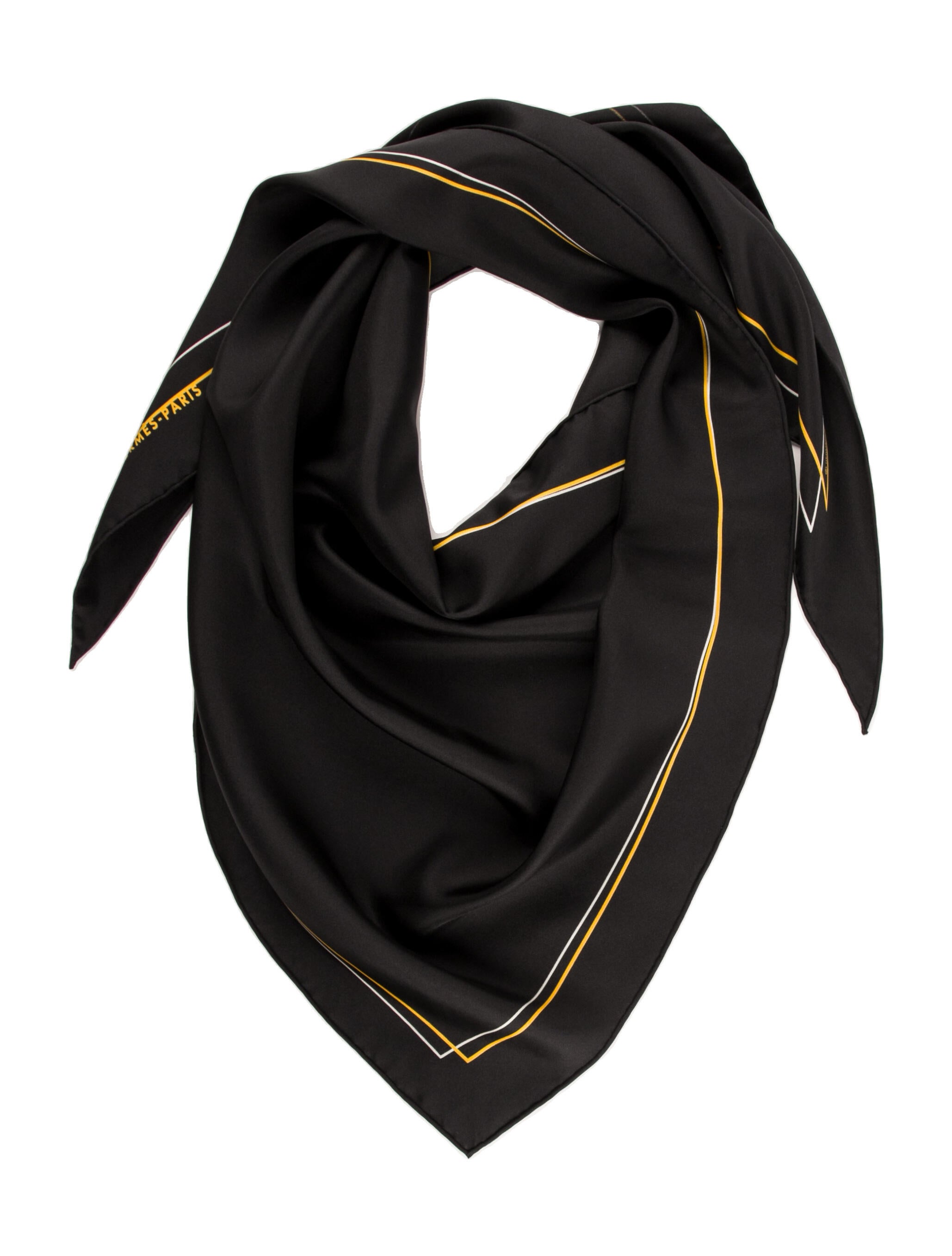 Hermès Silk Triangle Scarf - Black Scarves and Shawls, Accessories ...