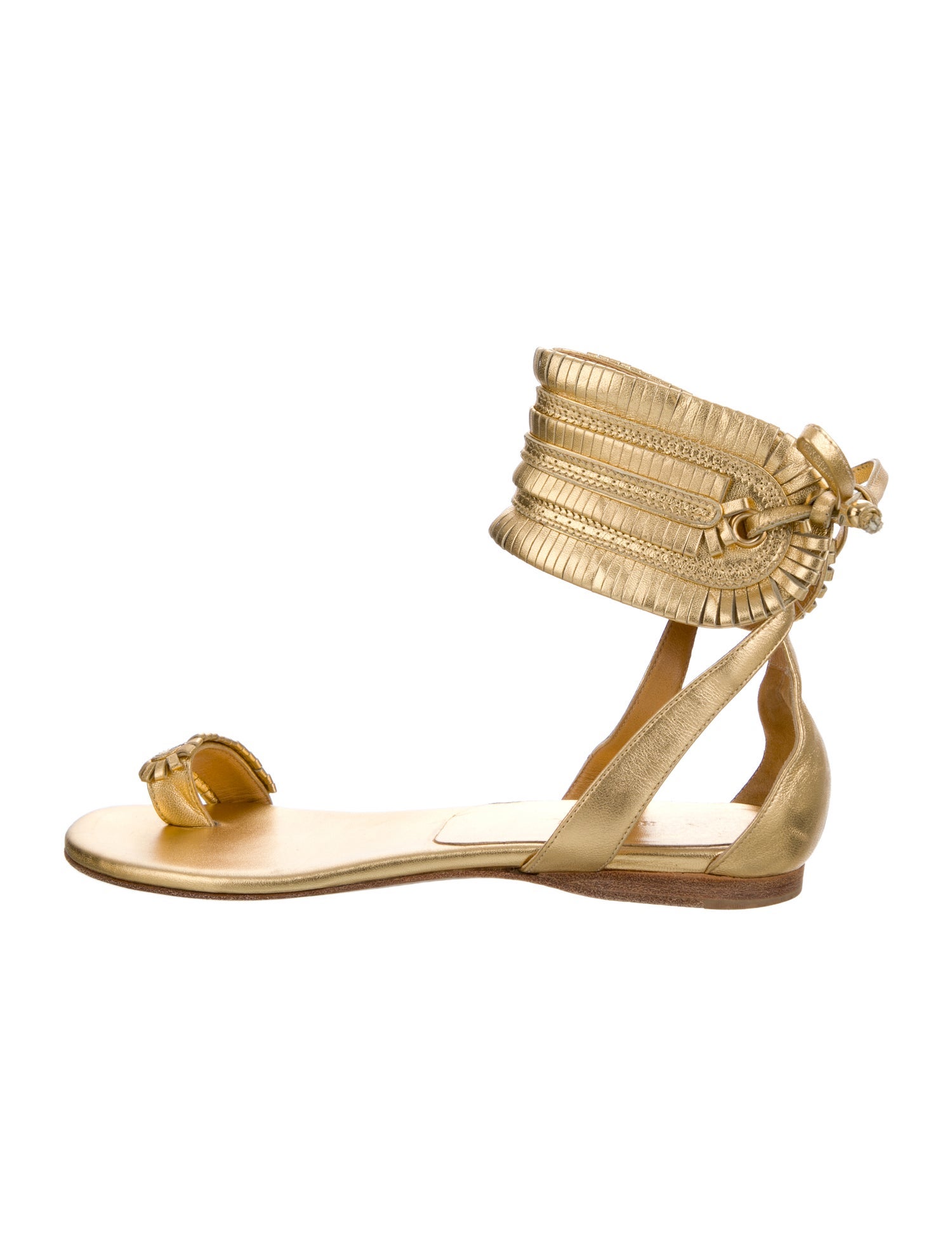 Hermès Leather Sandals - Gold Sandals, Shoes - HER574325 | The RealReal
