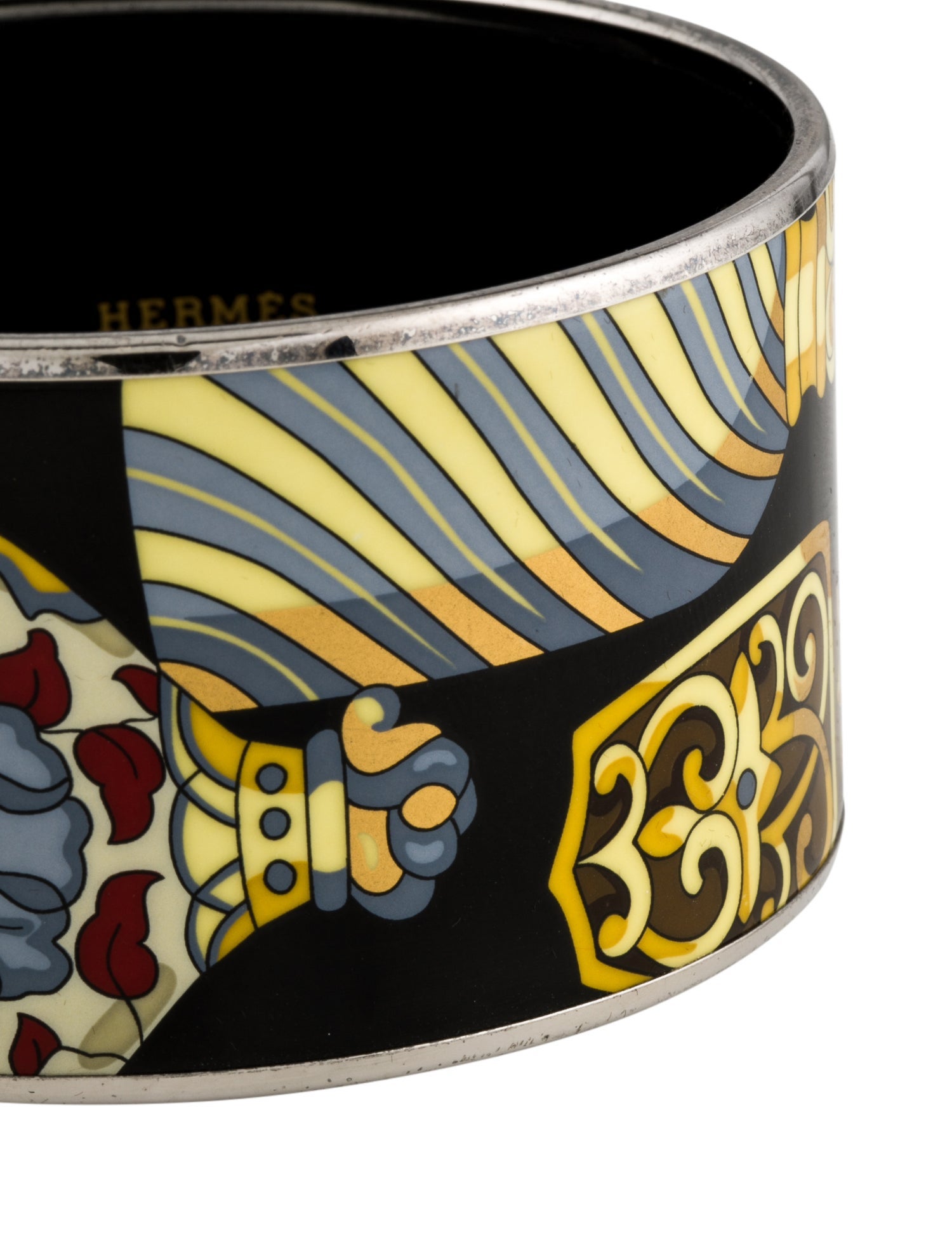 Hermès Enamel Extra Wide Bangle - Palladium-Plated Bangle, Bracelets ...