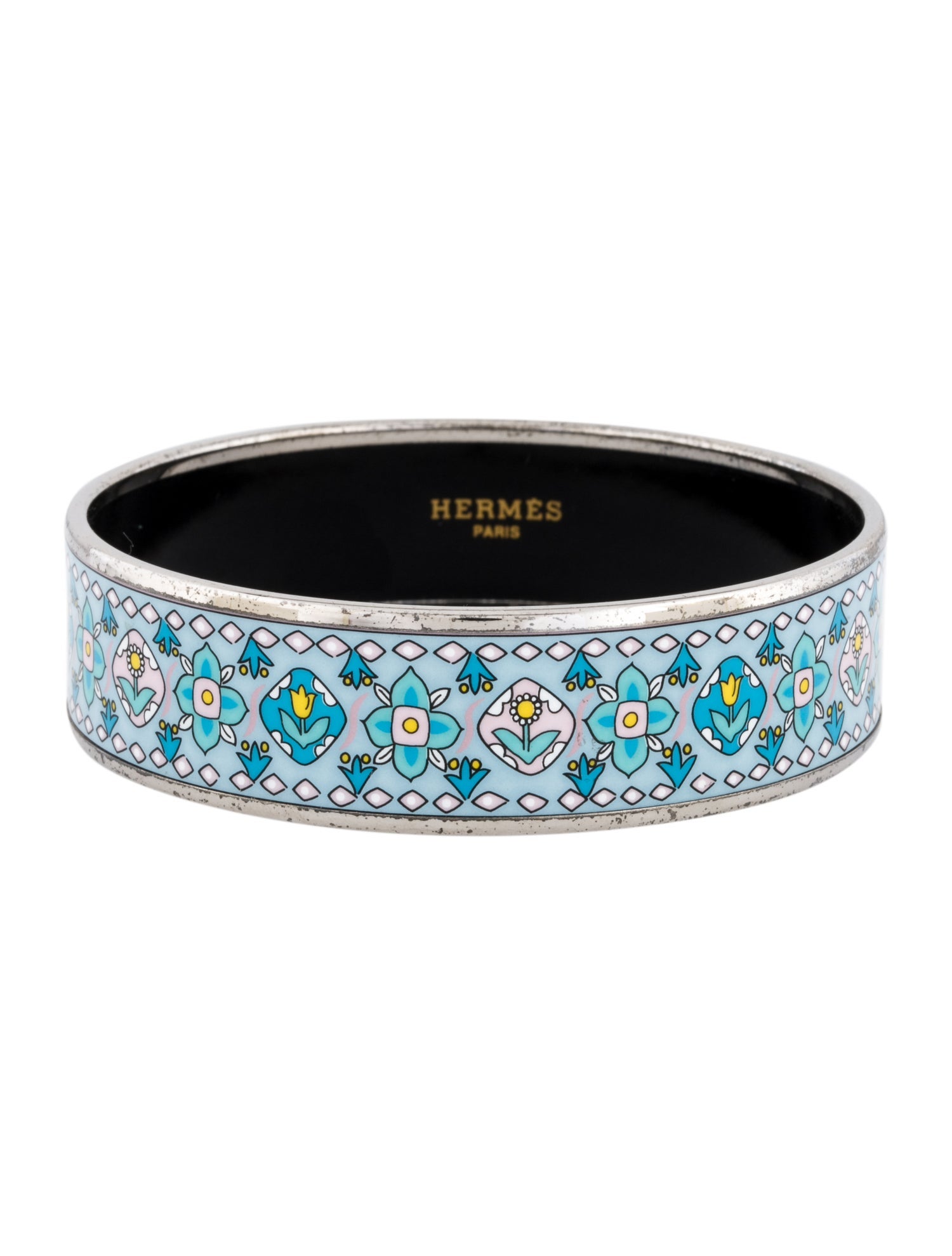Hermès Vintage Enamel Bangle - Palladium-Plated Bangle, Bracelets ...